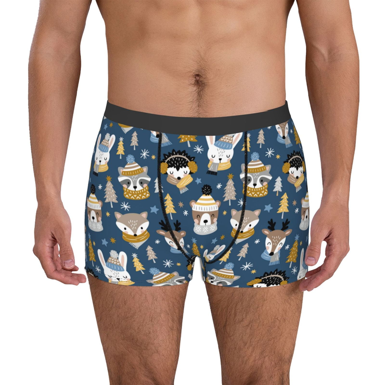 Naloa Winter Animal Friends Mens Underwear - Boxers for Men, Mens Boxer ...