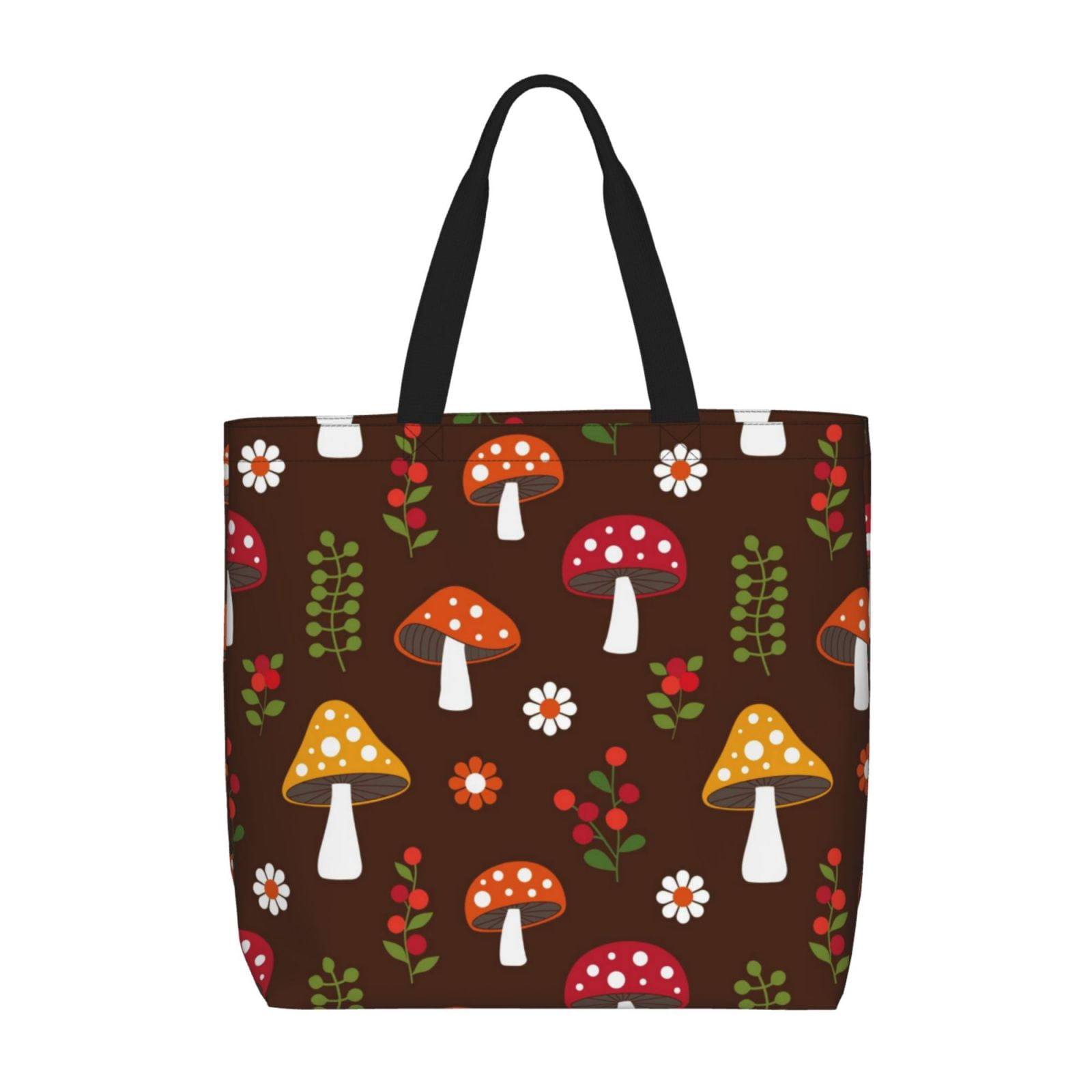 Naloa Woodland Mushroom Tote Bag for Women, Foldable Tote Bag With ...