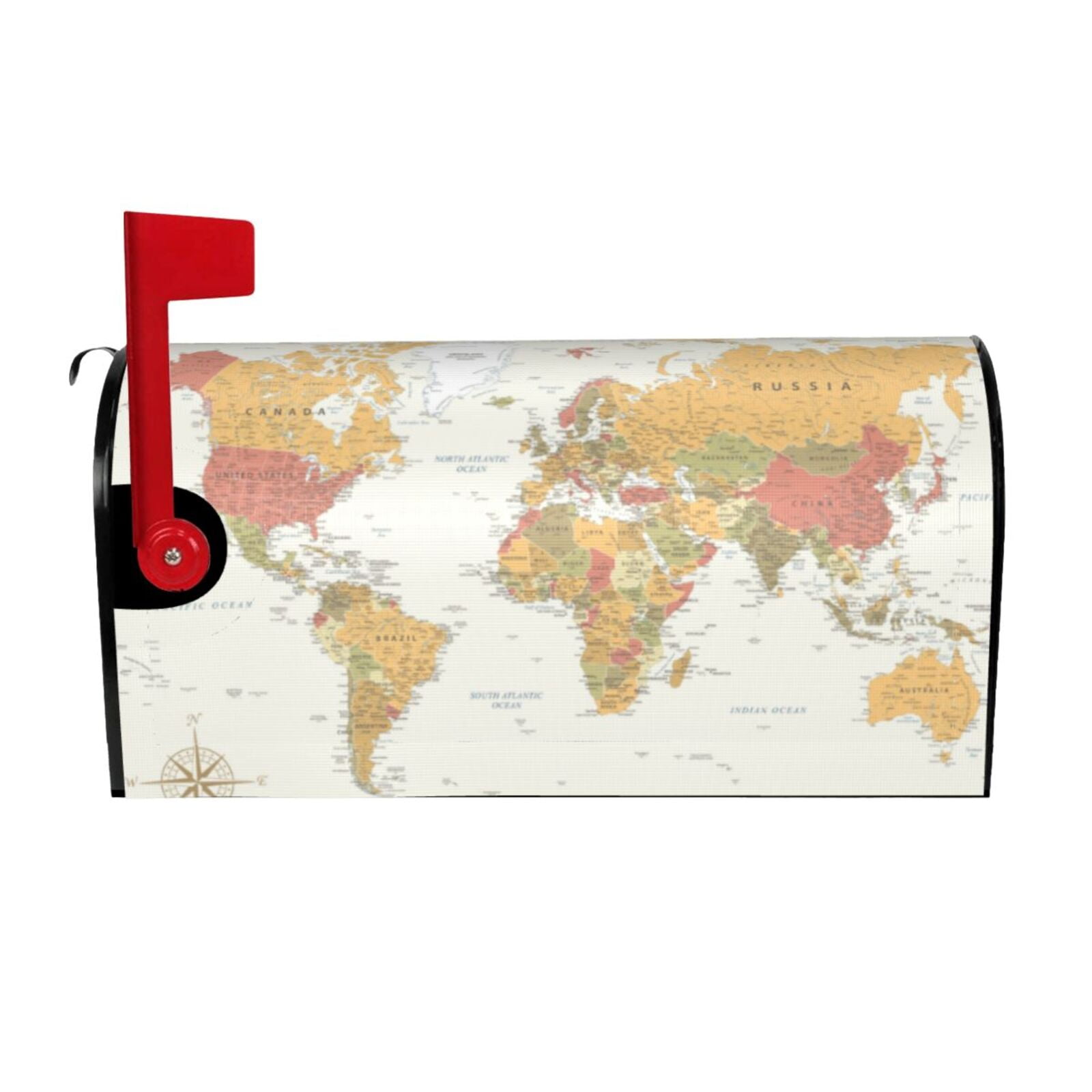 Naloa World Map 1 Mailbox Covers Magnetic Post Box Cover Post Letter ...