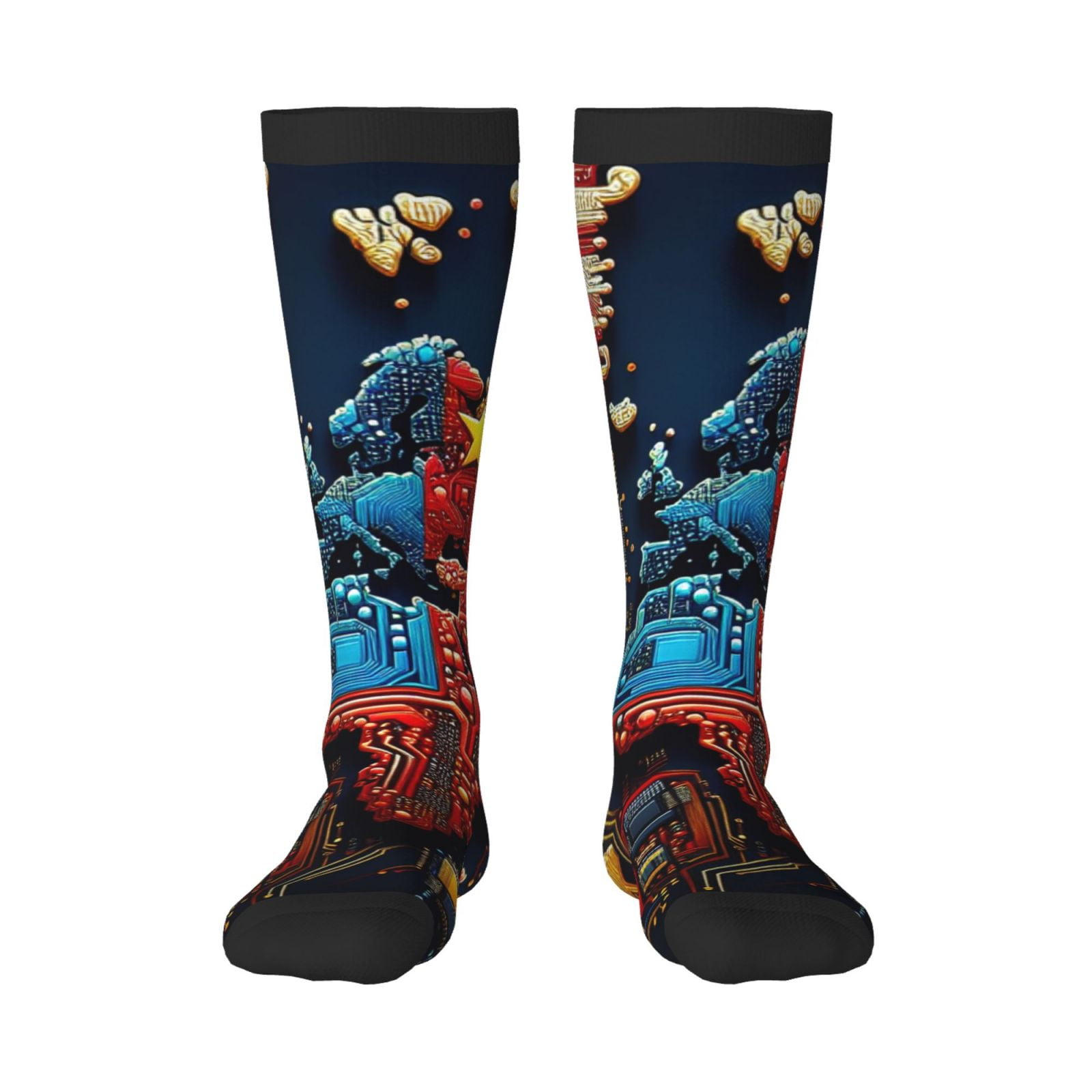Naloa World Map Of Digital Circuits Knee Socks, High Socks Long ...