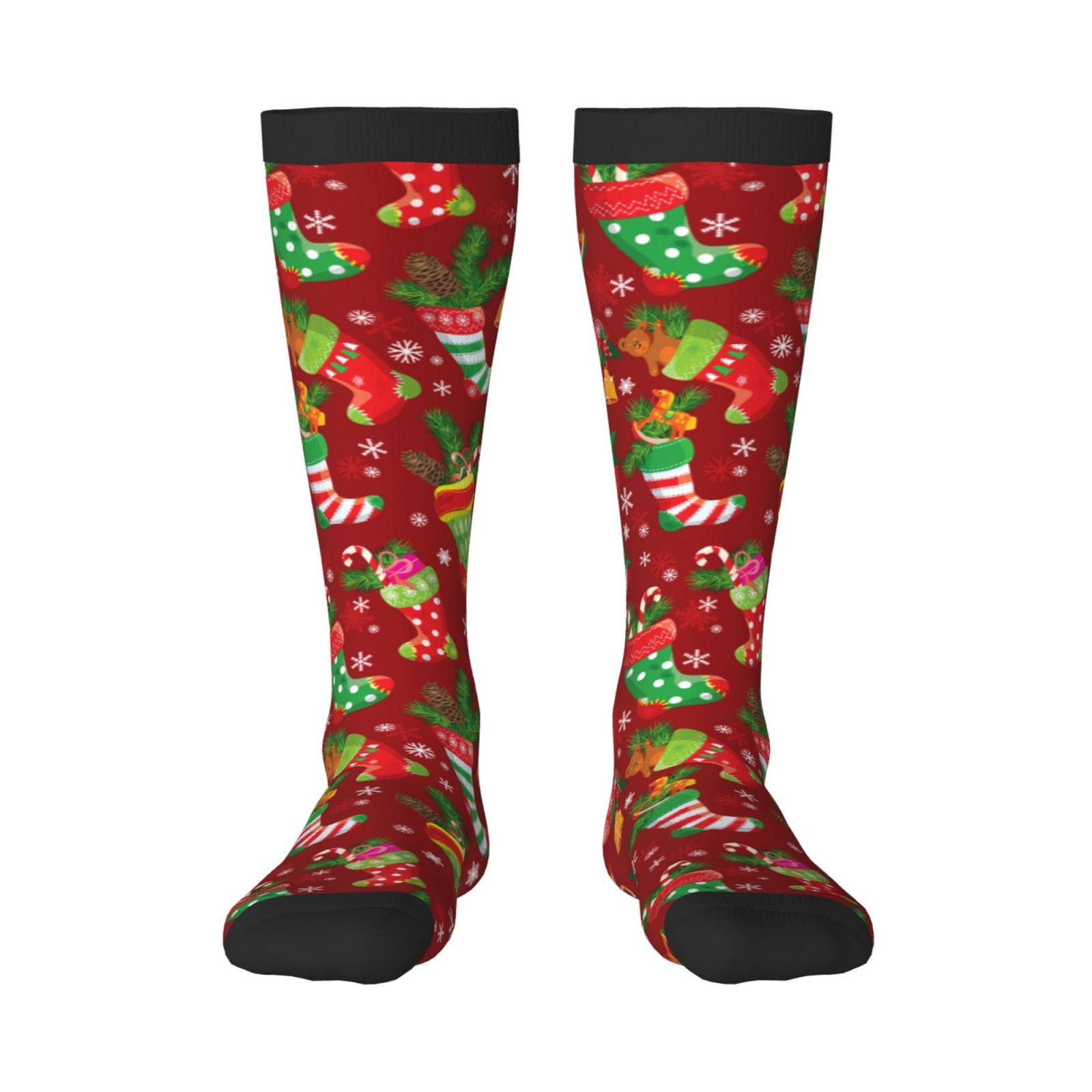 Naloa X-mas and New Year Thigh High Socks Extra Long Stretchy Sock ...