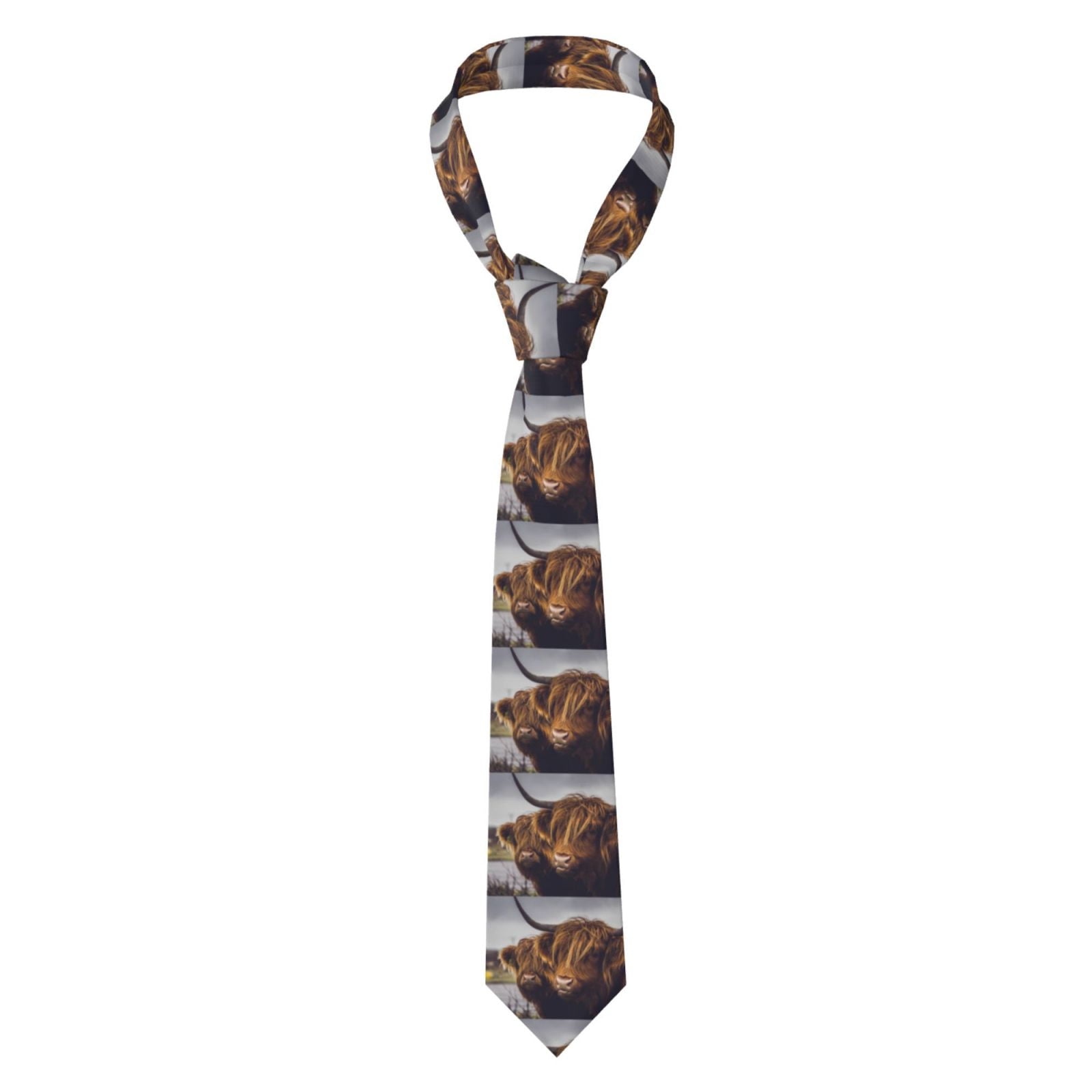 Naloa Yak Print Solid Color Tie Formal Necktie for Men，Suitable for ...