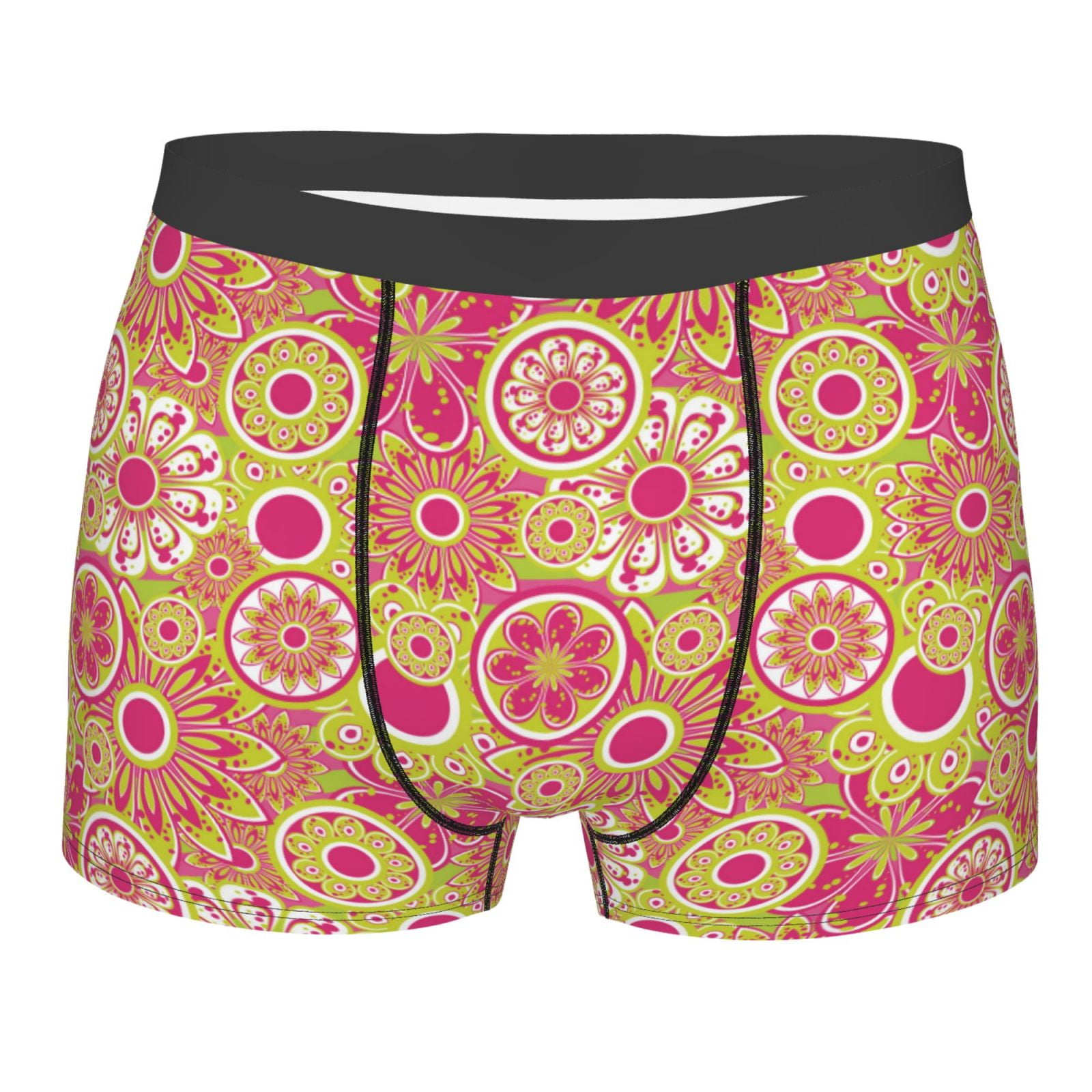 Naloa Yellow Flowers Print Mens Underwear - Boxers for Men, Classic ...