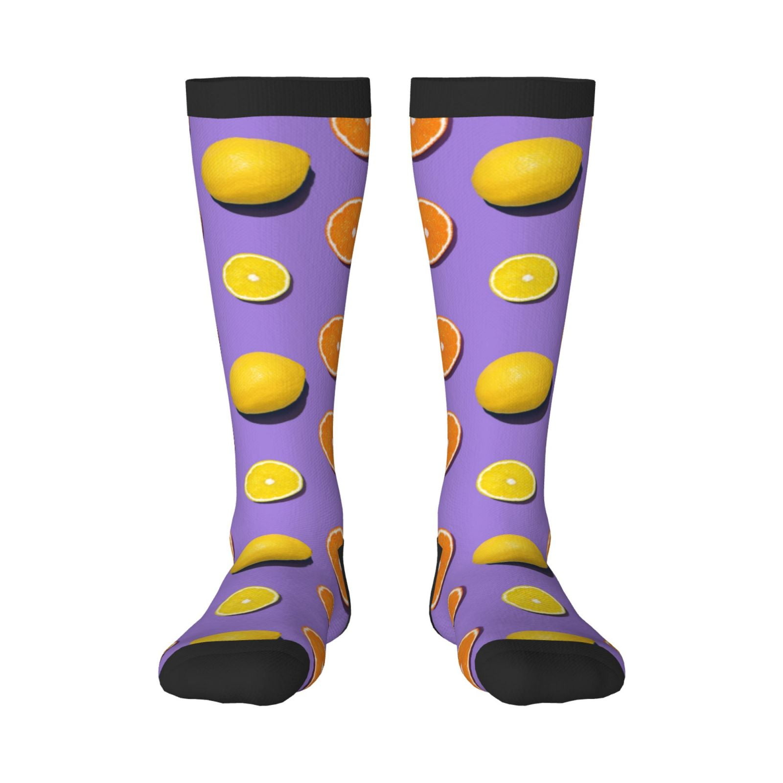 Naloa Yellow Lemon And Orange Thigh High Socks Extra Long Stretchy Sock ...