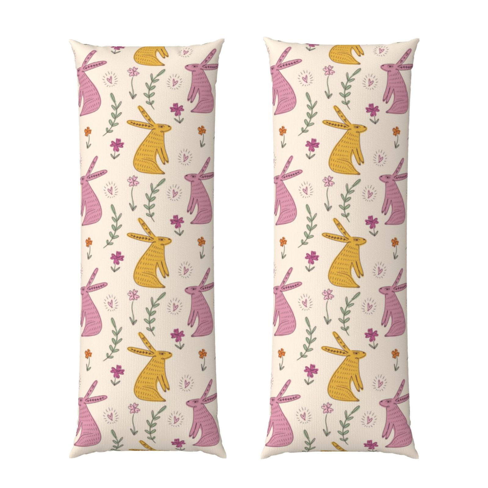 Naloa Yellow Pueple Rabbit Super Soft 20x60 Body Pillow Case,Long Side ...