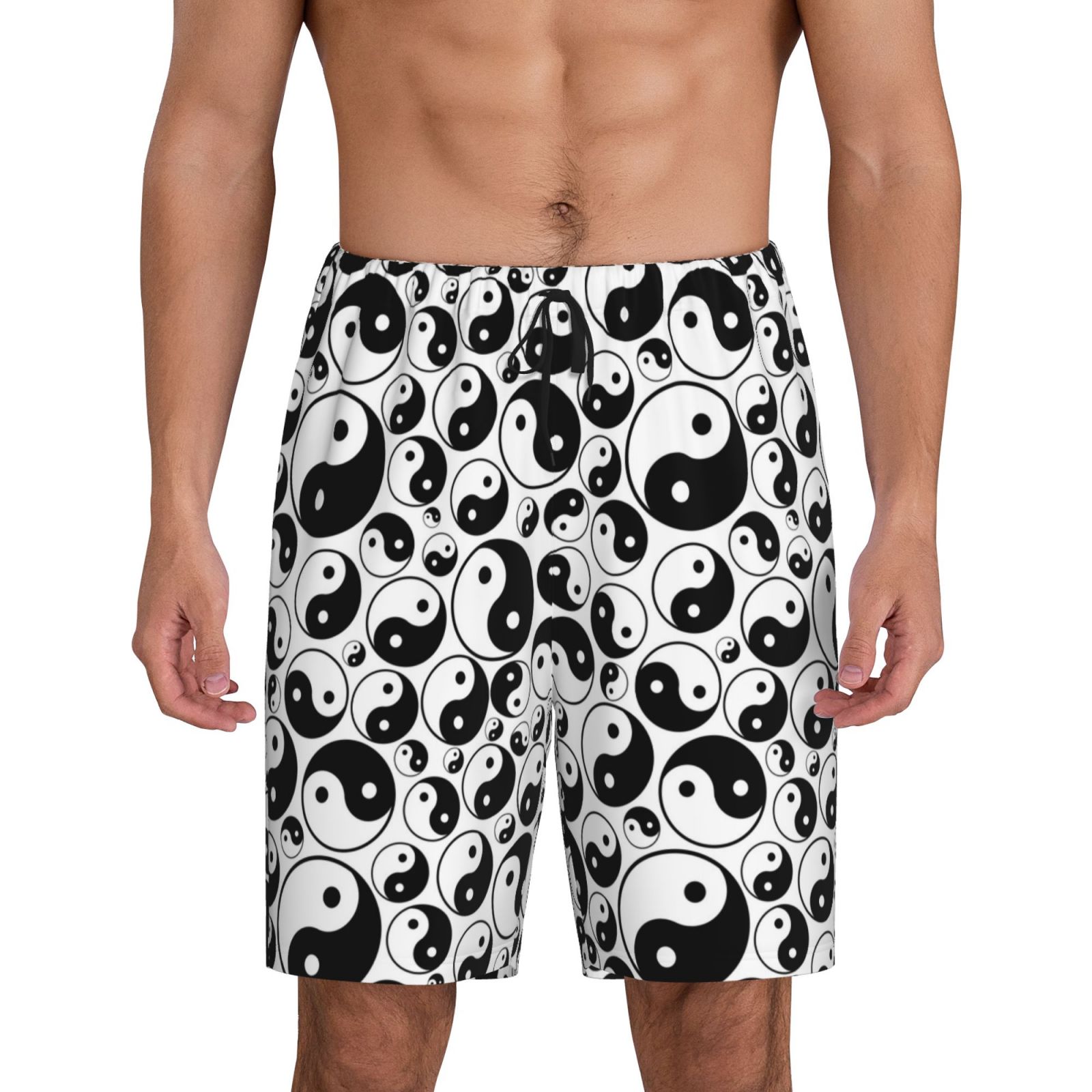 Naloa Yin And Yang Men's Short Pajama Pants, Pj Shorts, Lounge Comfort ...