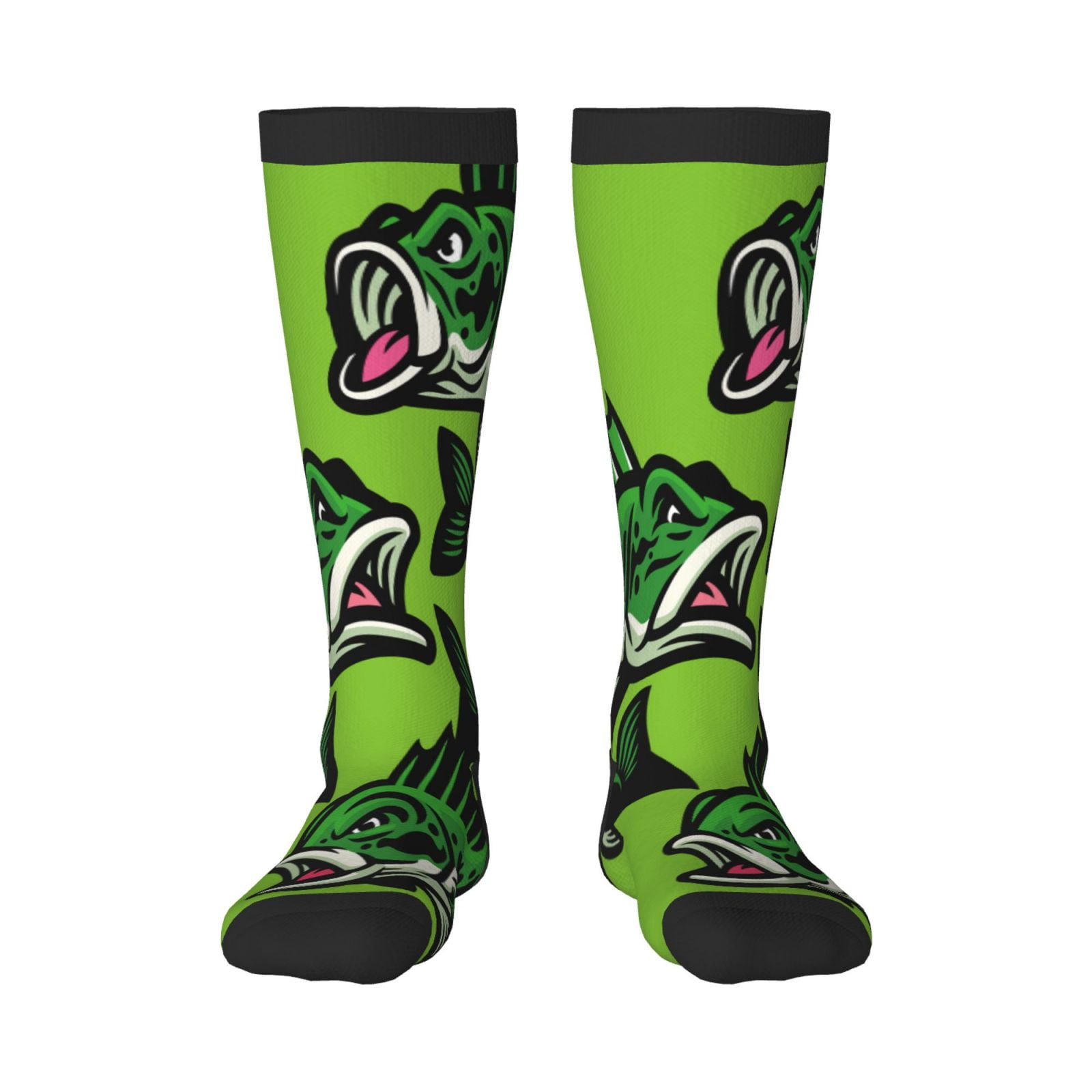 Naloa cartoon largemouth bass fish Knee Socks, High Socks Long Stretchy ...