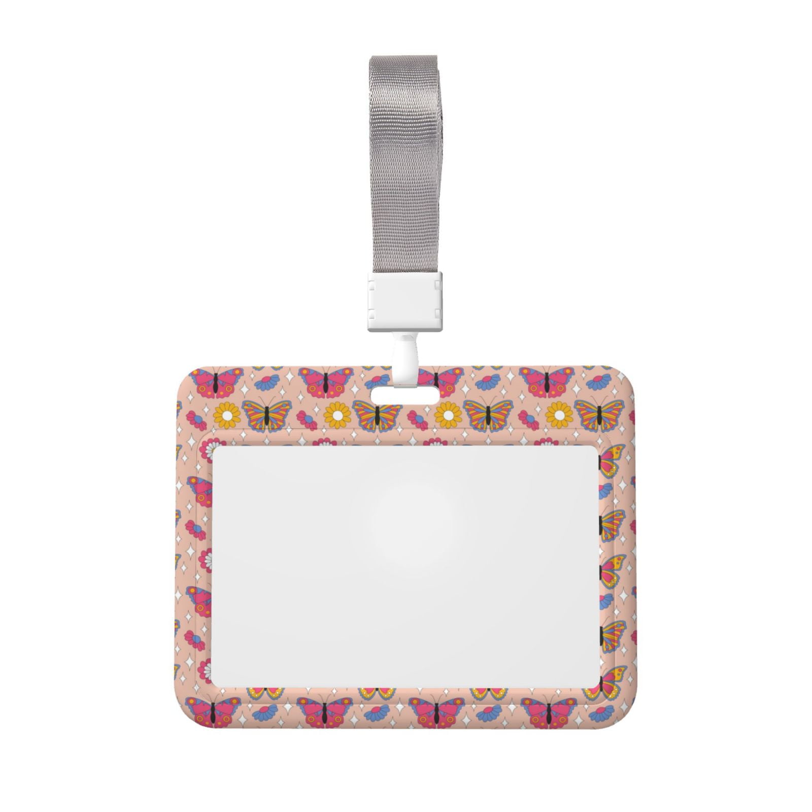 Naloa colorful Butterfly Daisy Card Badge Holder Work Badge Sleeve for ...