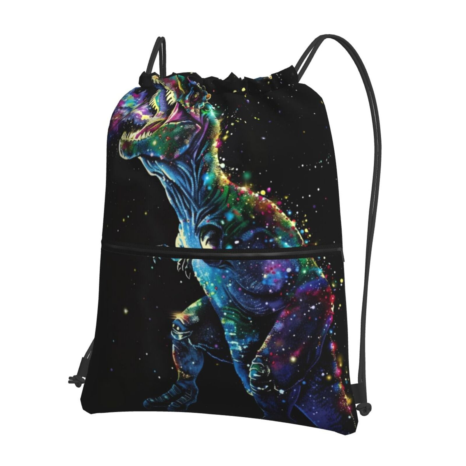Naloa colorful flames dinosaur Drawstring Backpack String Bag Cinch ...