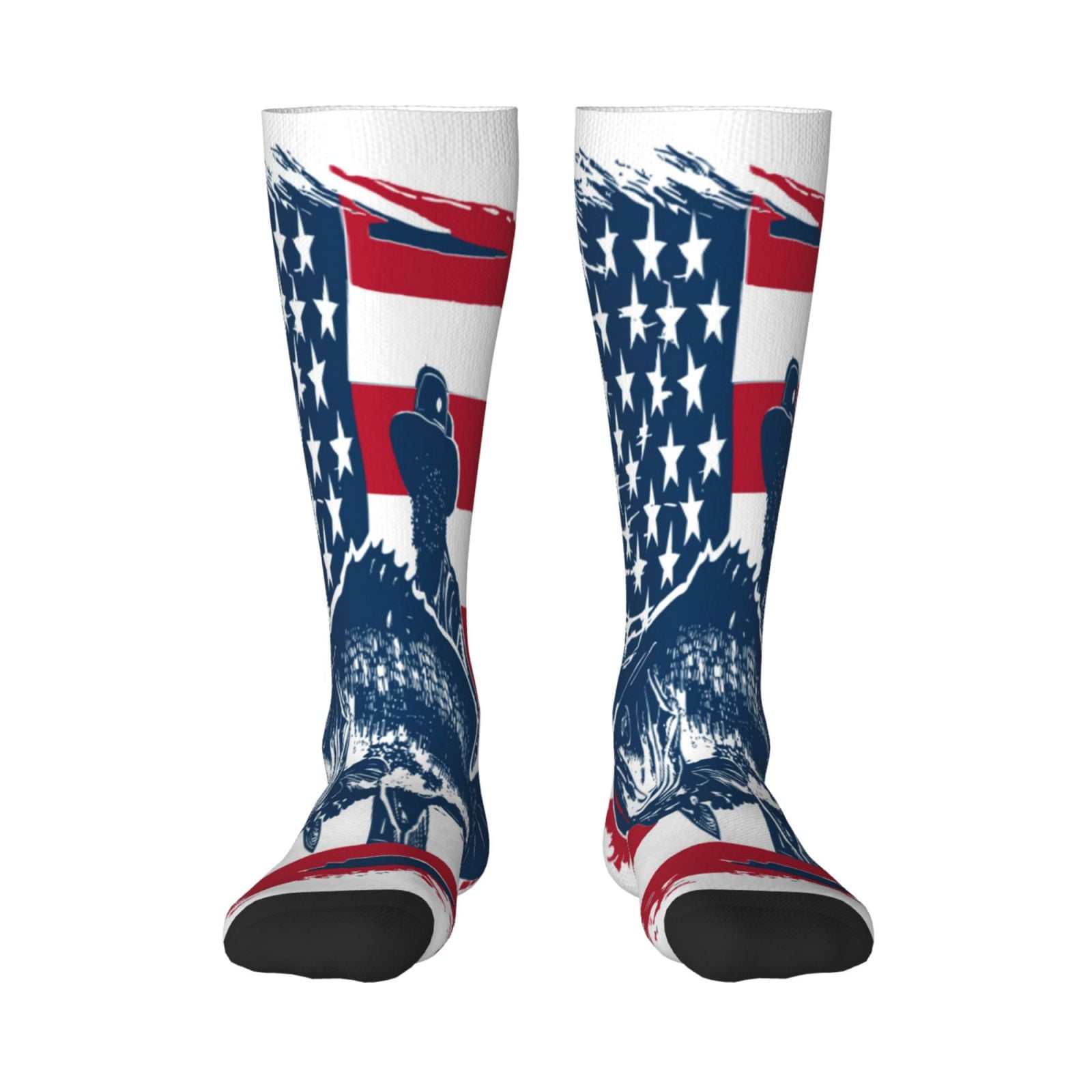 Naloa fisherman fishing with USA flag Knee Socks, High Socks Long ...