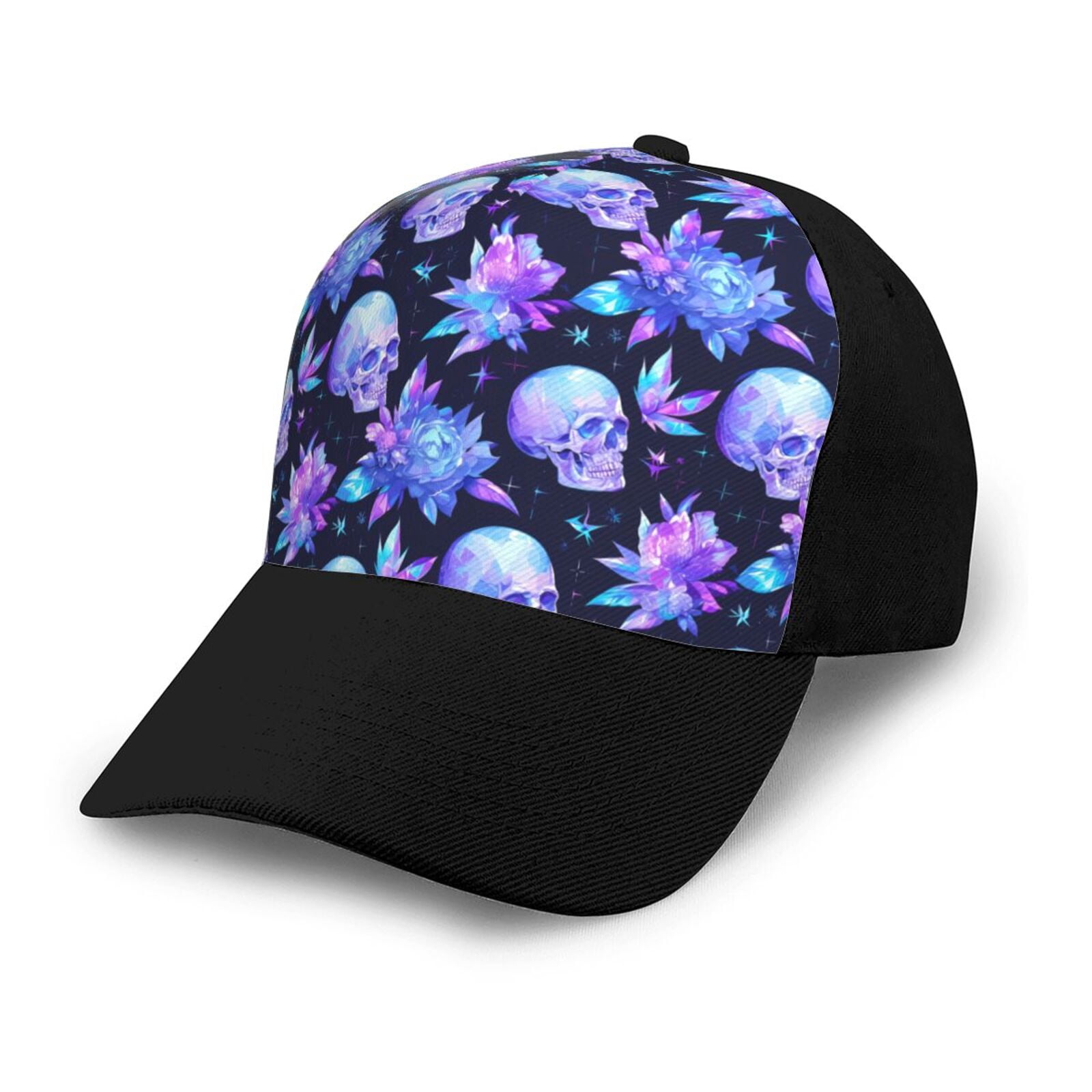 Naloa flower starry sky Skull Adult adjustable Print Baseball Hat ...