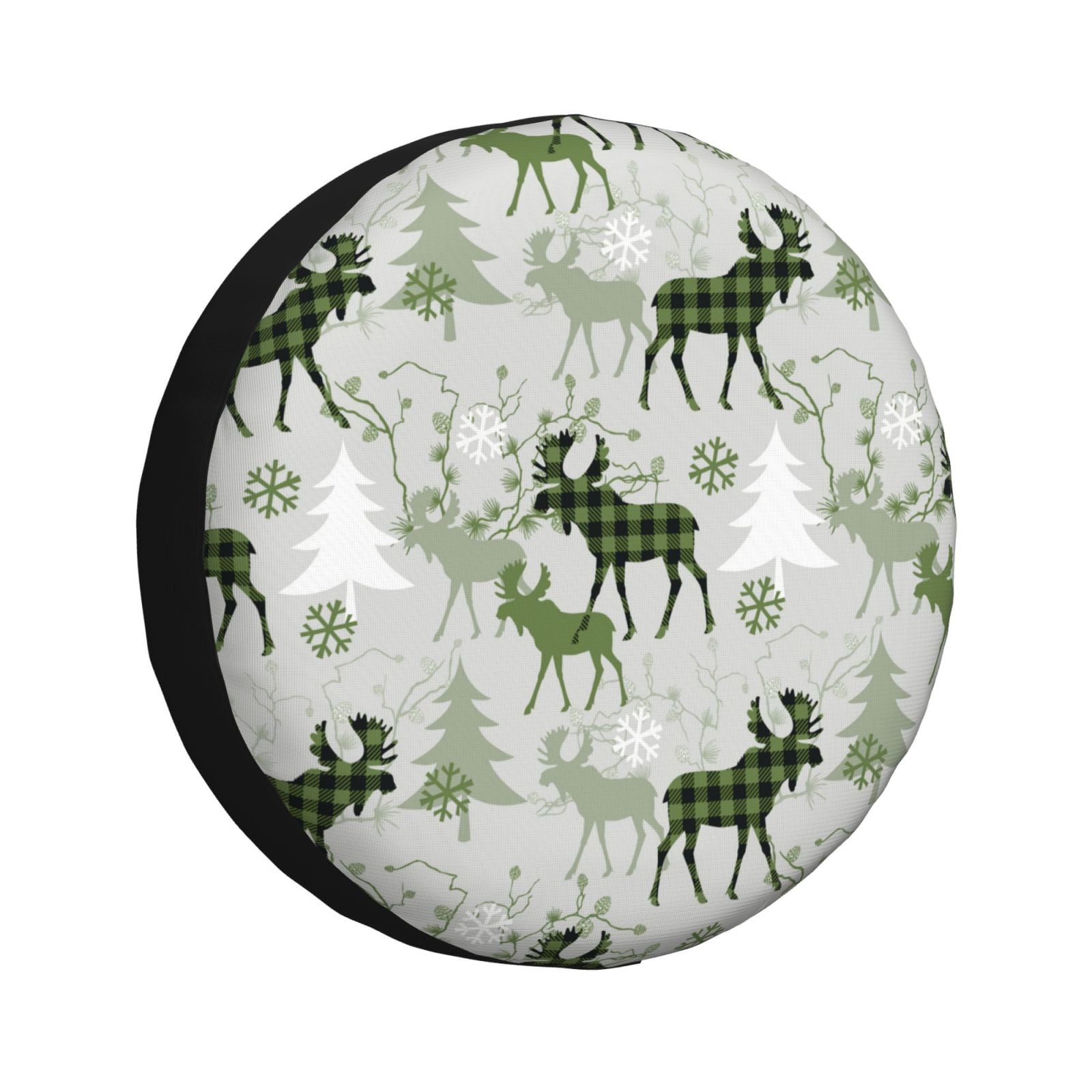 Naloa green plaid Moose tree PVC Leather Spare Tire Wheel Cover Spare ...