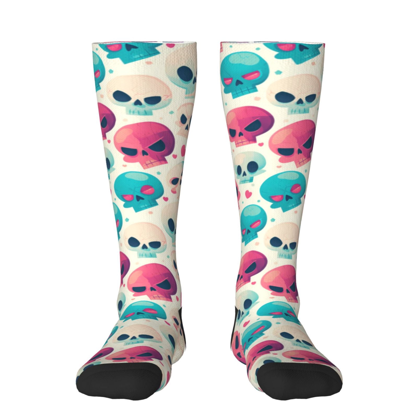 Naloa heart Skull cute Thigh High Socks Extra Long Stretchy Sock Women ...