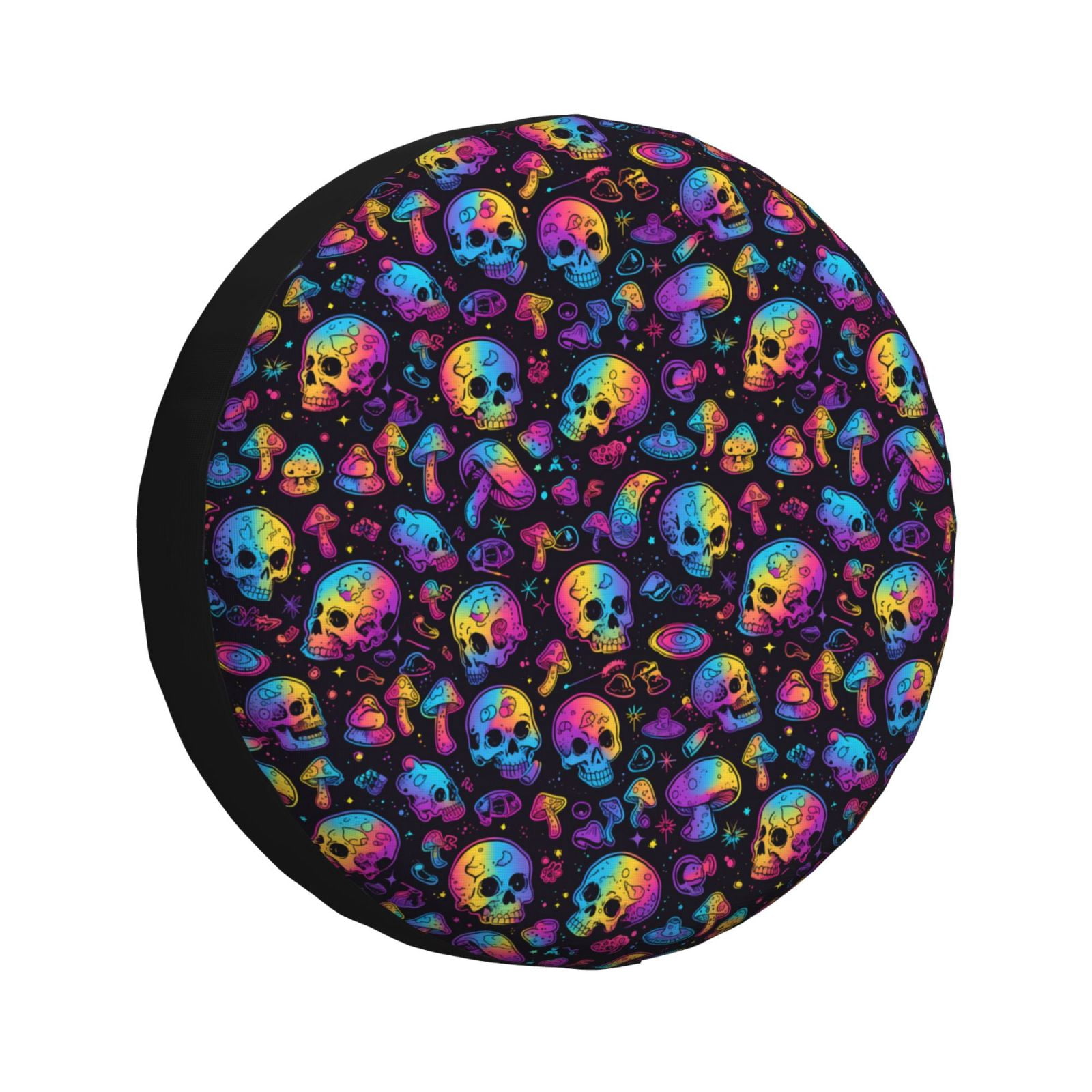 Naloa rainbow color Skull mushroom PVC Leather Spare Tire Wheel Cover ...