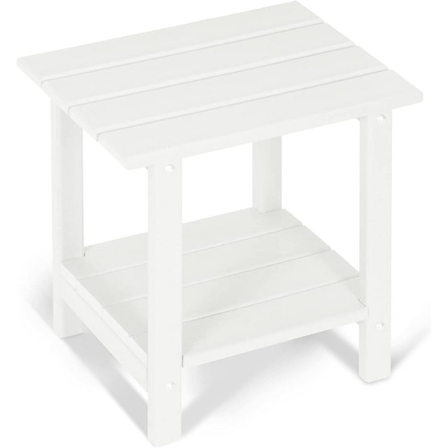 Nalone 2-Tier Adirondack Outdoor Side Table, Weather-Resistant Exterior ...