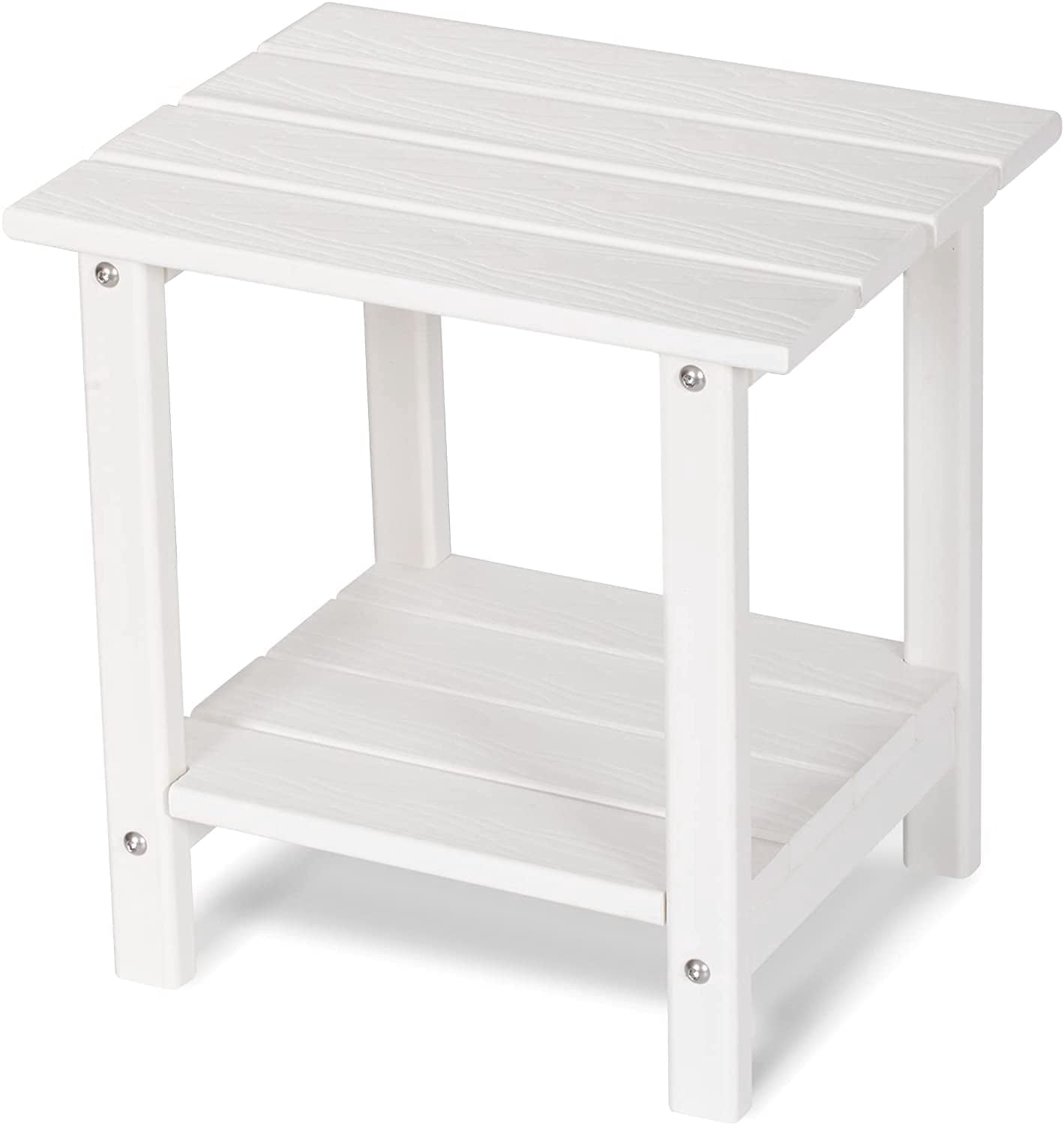 Nalone 2-Tier Outdoor Side Table, HDPE All Weather Adirondack Patio End ...