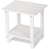 Nalone 2-Tier Outdoor Side Table, HDPE All Weather Adirondack Patio End ...