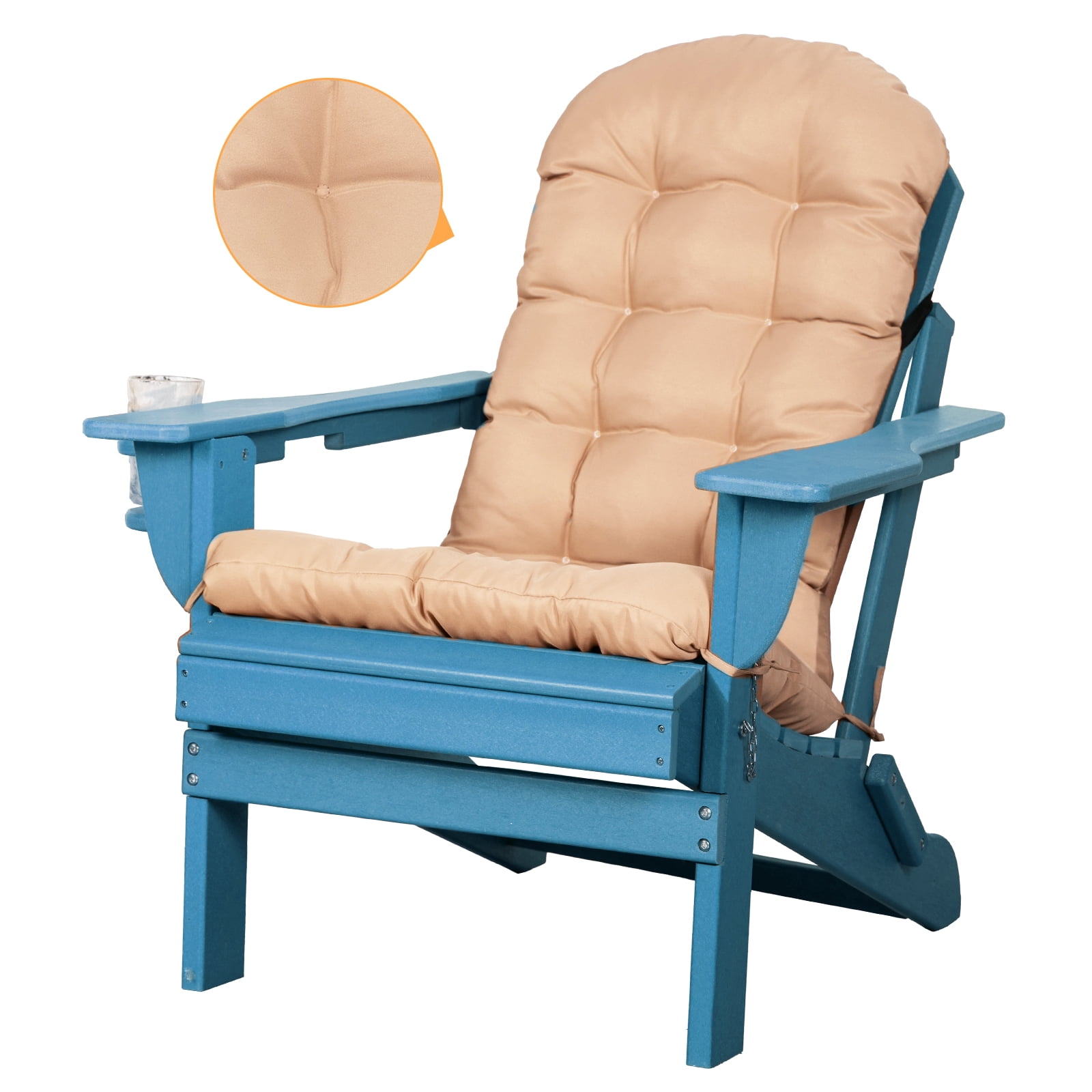 Nalone Folding Adirondack Chair, Oversized HDPE Plastic, Weather ...
