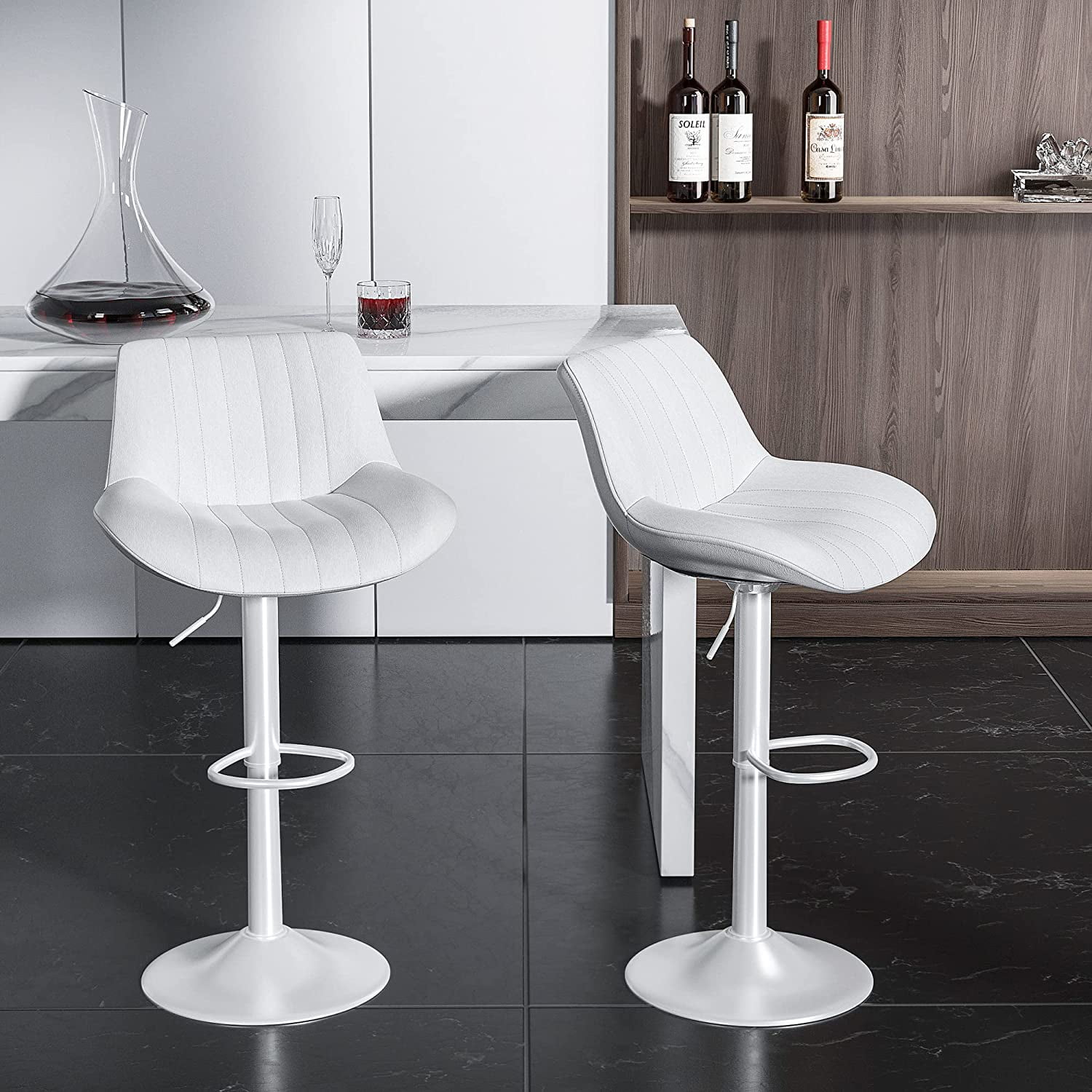 Nalupatio Modern Bar Stool with Adjustable Height Set of 2 - Walmart.com