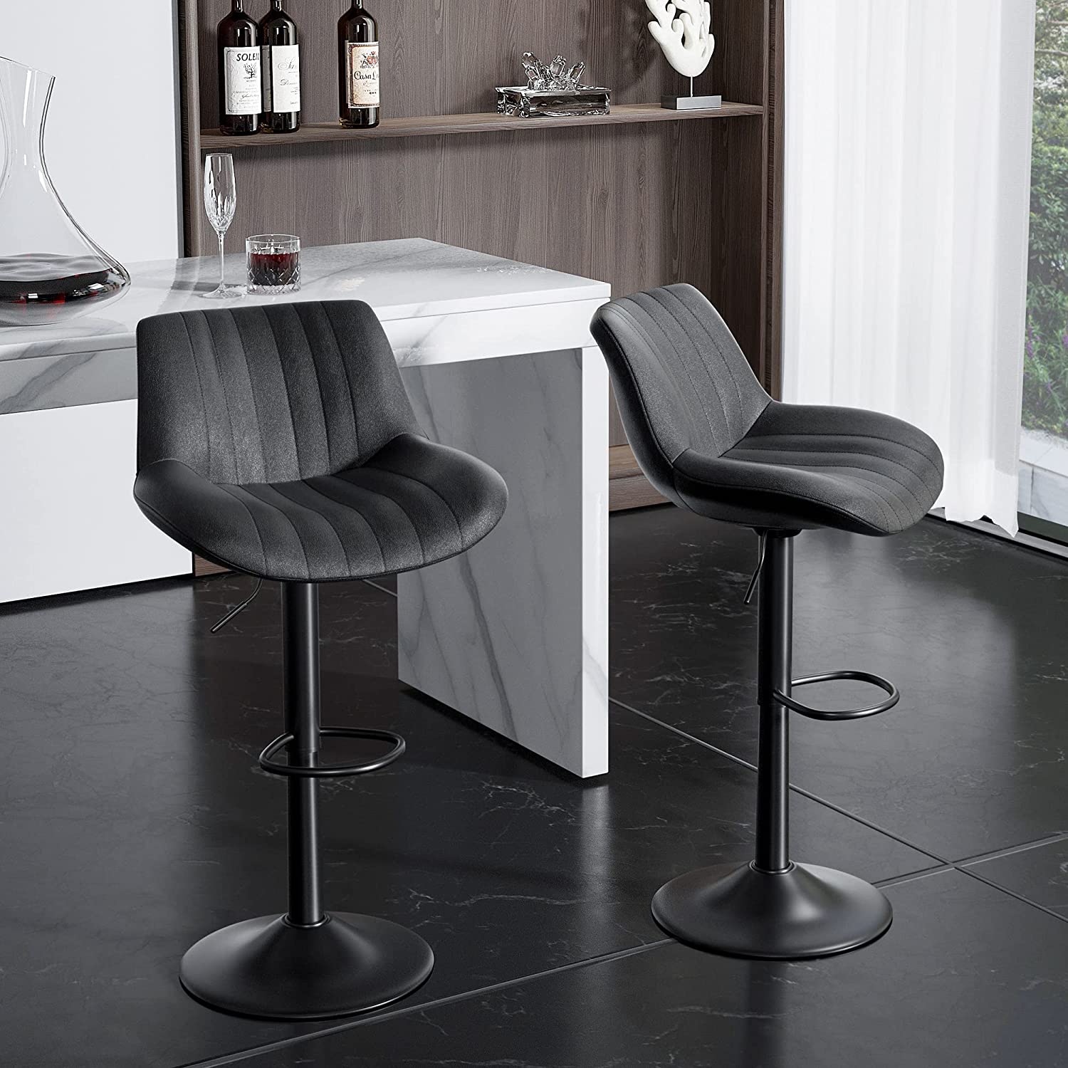 Baxton Studio Sitka Adjustable Bar Stool - Walmart.com