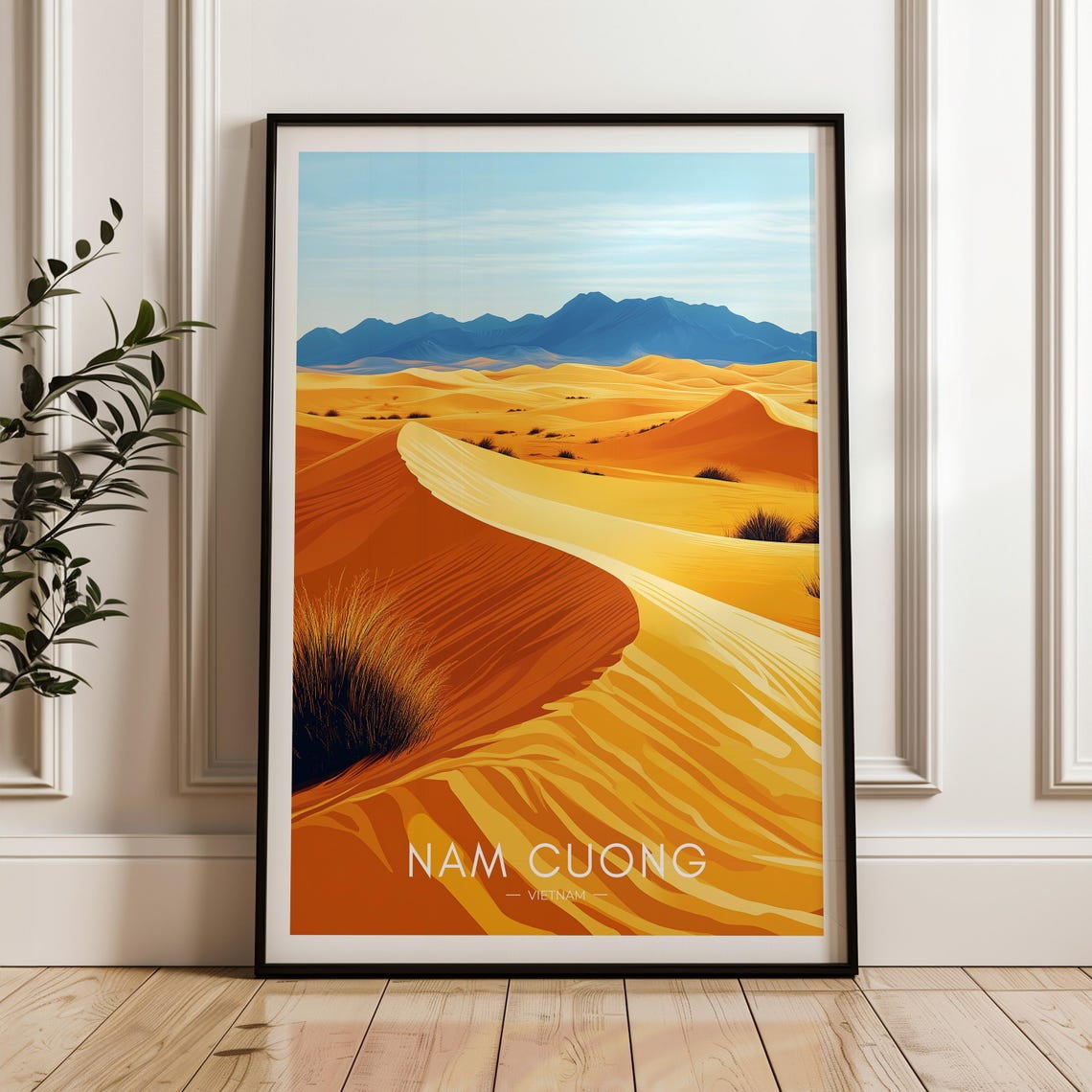 Nam Cuong Travel Poster - Vietnam Wall Art, Sand Dunes Illustration ...