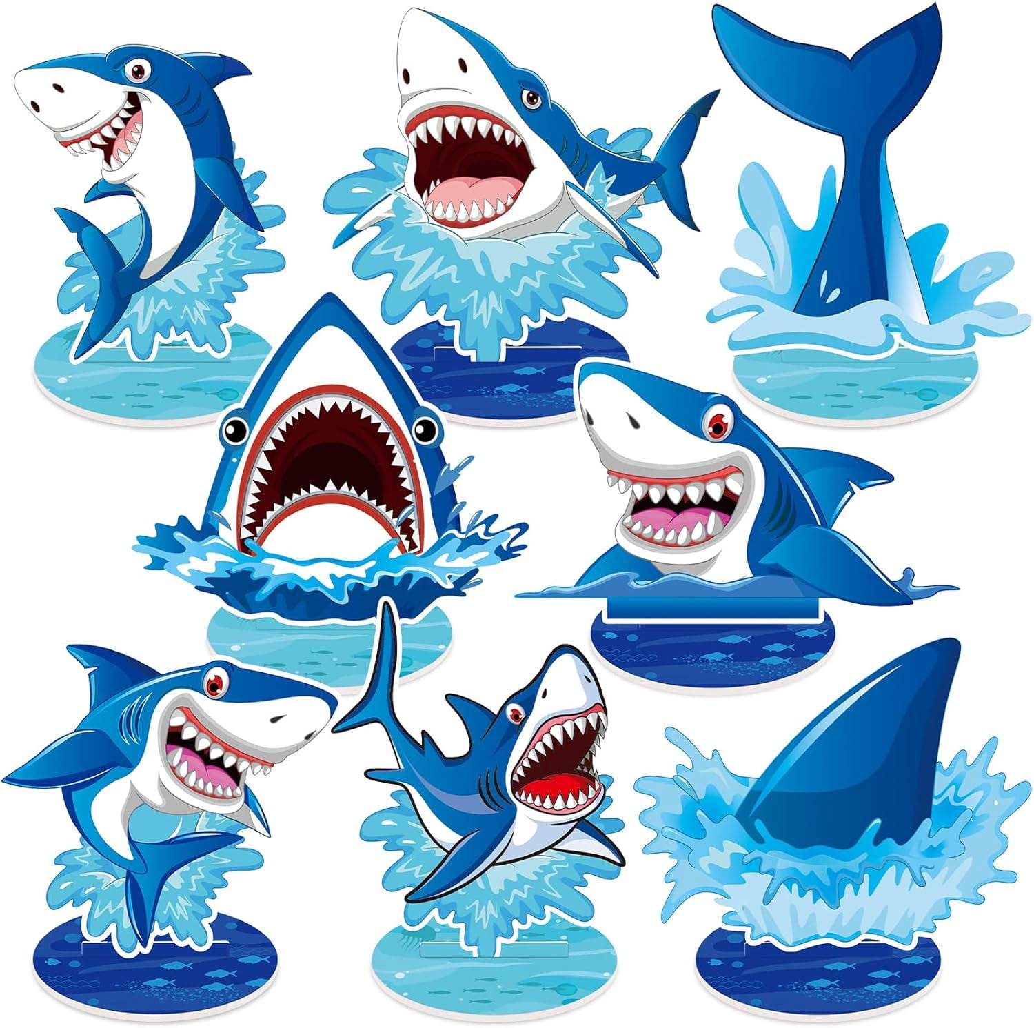 Namalu 16 Pcs Shark Centerpiece Party Decorations Shark Birthday Table ...