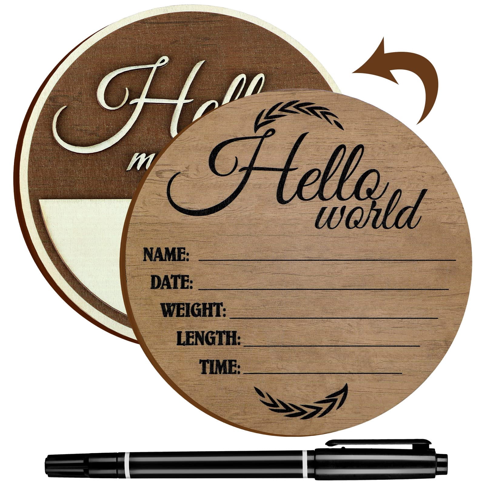 Namalu Hello World Baby Announcement Sign Birth Announcement Sign for ...