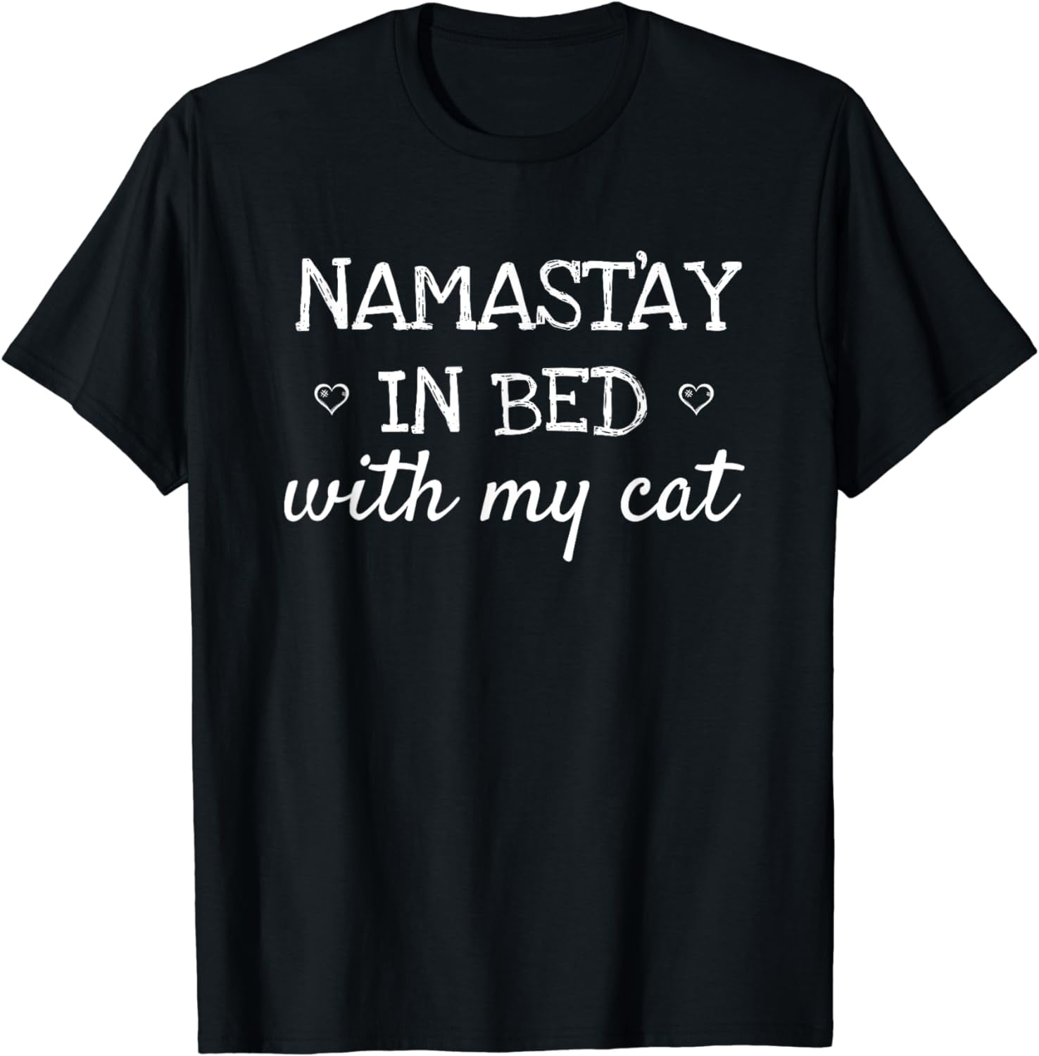 Namastay In Bed With My Cat Namaste Funny Parody Yoga TShirt - Walmart.com