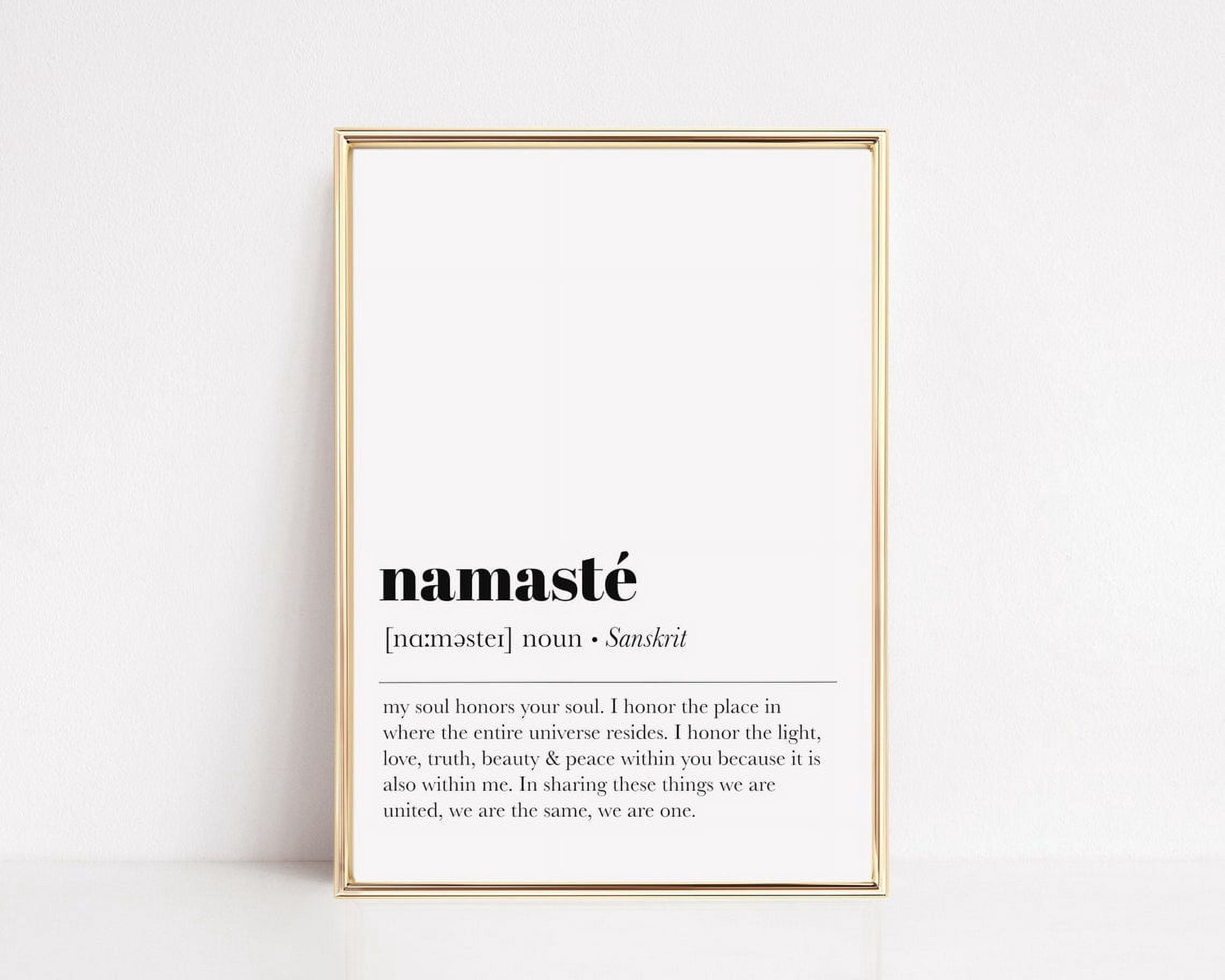 Namaste Definition Print Yoga Wall Art Namaste Wall Art Yoga Poster ...