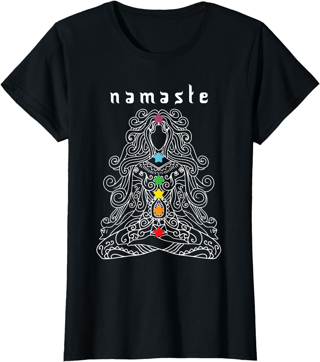 Namaste Design Yoga Pose with Chakra Awesome Gift T-Shirt - Walmart.com