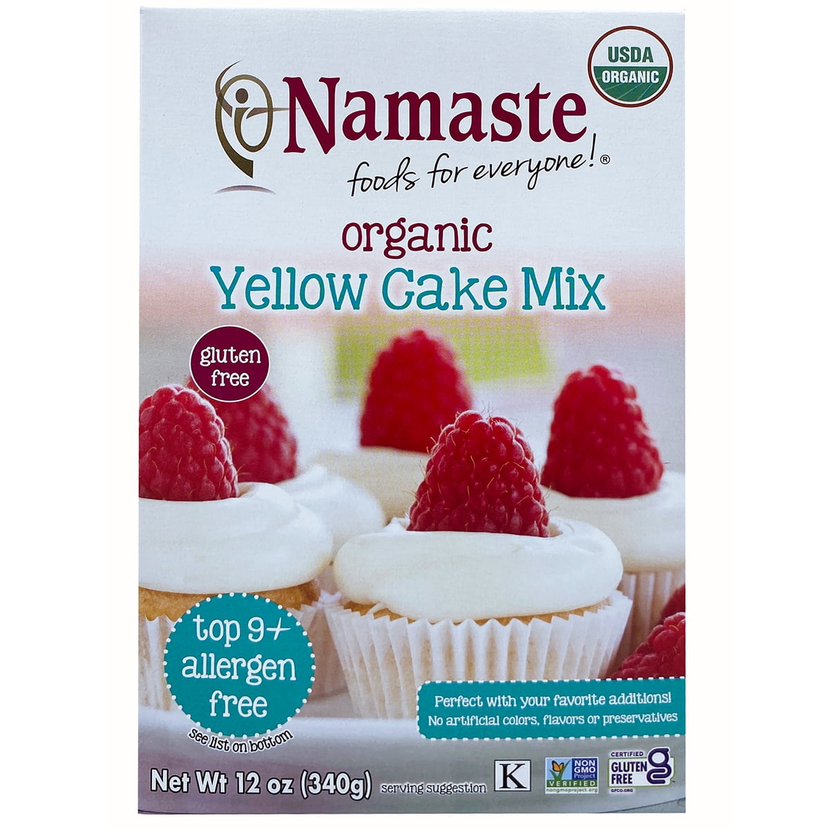 Namaste Foods, Gluten Free, Organic, Yellow Cake Mix, 12 oz. Box ...