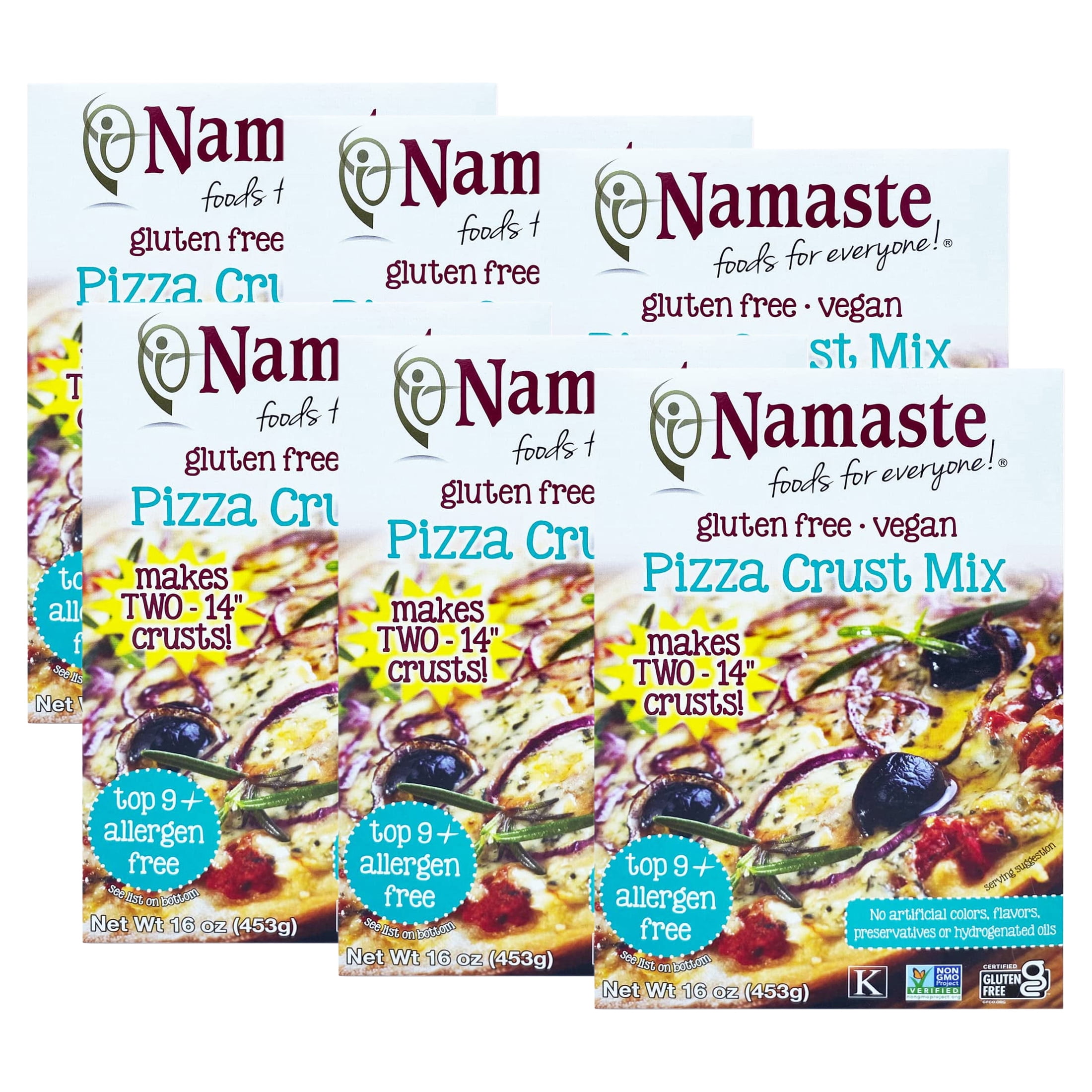 (6 pack) Namaste Foods Gluten Free Pizza Crust Mix 16oz Box - Walmart.com