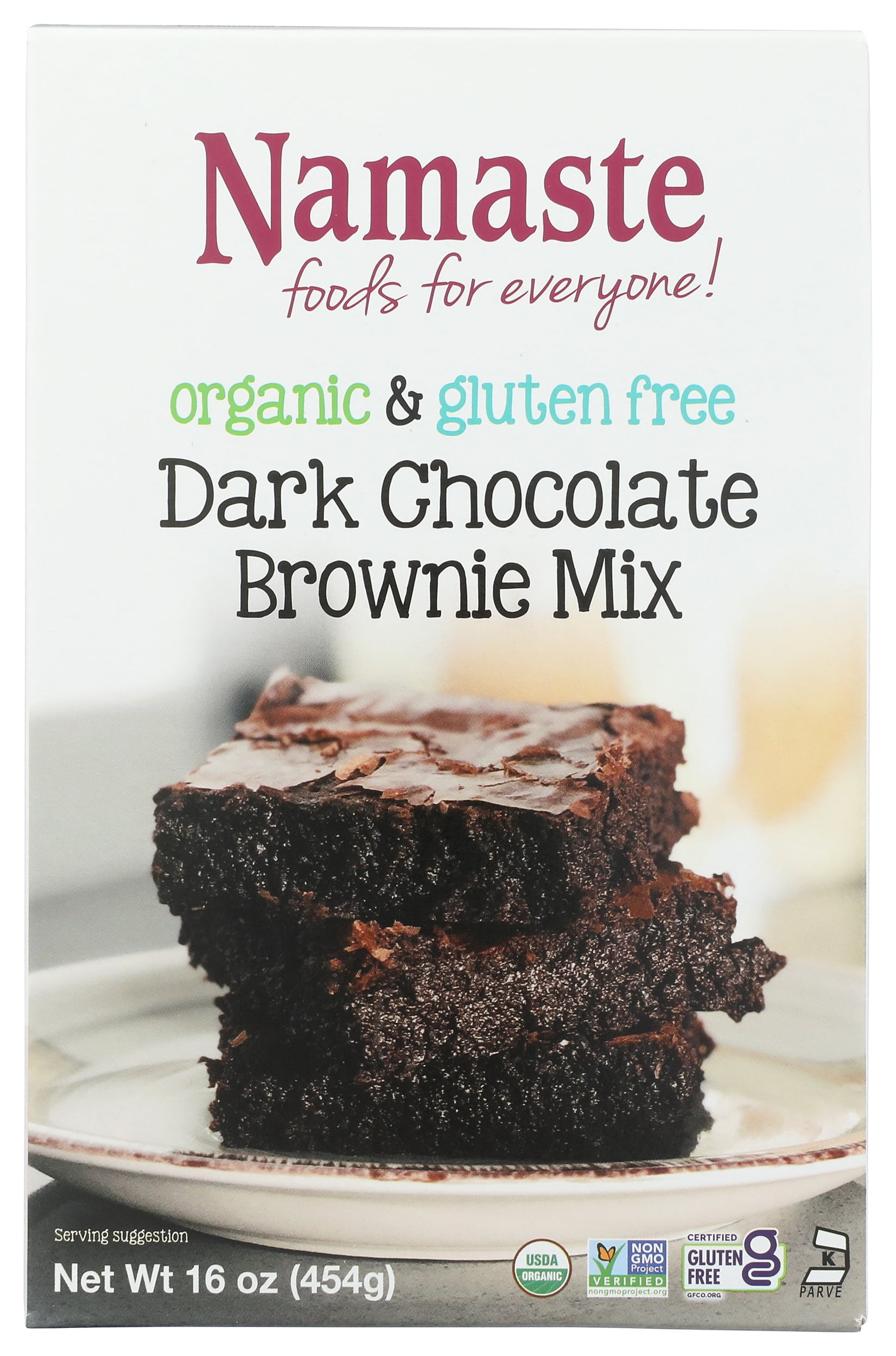 Namaste Foods Organic Gluten Free Dark Chocolate Brownie Mix, 16 oz Box ...