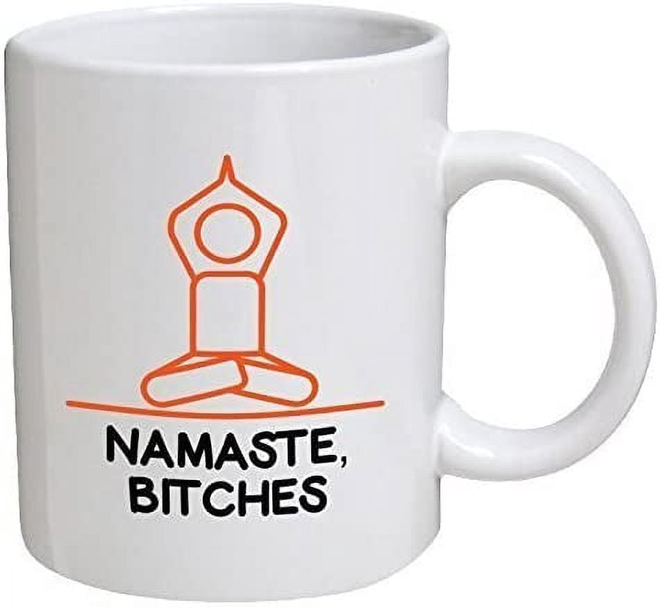 Namaste Greeting Yoga Orange - 11 Ounces Gift Coffee Mug – Funny ...