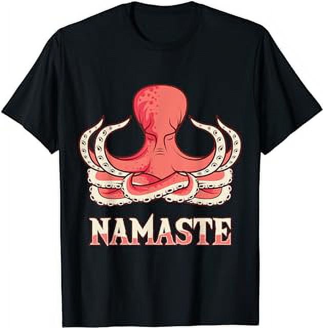 Namaste Meditating Buddha Octopus Monk Meditation Meditator T-Shirt ...