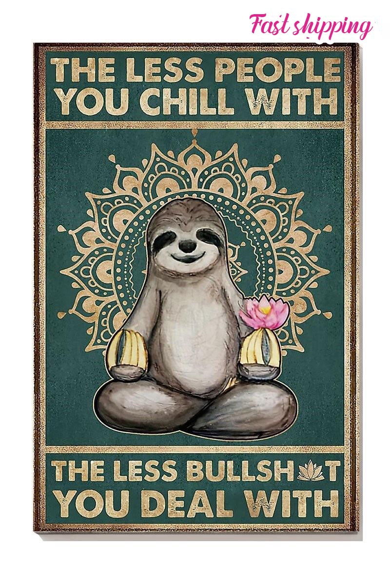 Namaste Sloth Life For Yoga Studio poster Wall Art Vertical 24 x 36 ...
