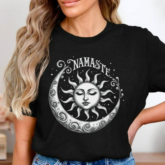 Namaste Sun and Moon T-S1Hirt, Spiritual Yoga S1Hirt, Celestial B1Oho ...