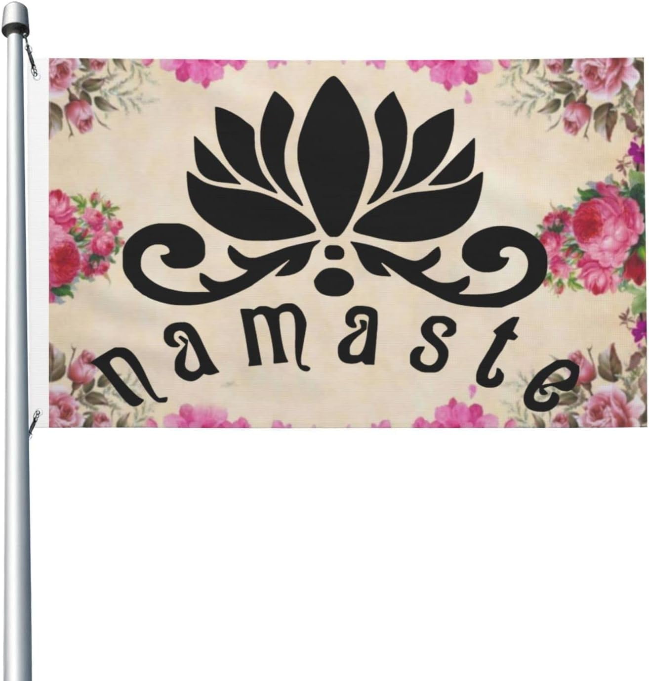 Namaste With Lotus Flower Flag Outdoor Flags Banner Flag Garden Flag ...
