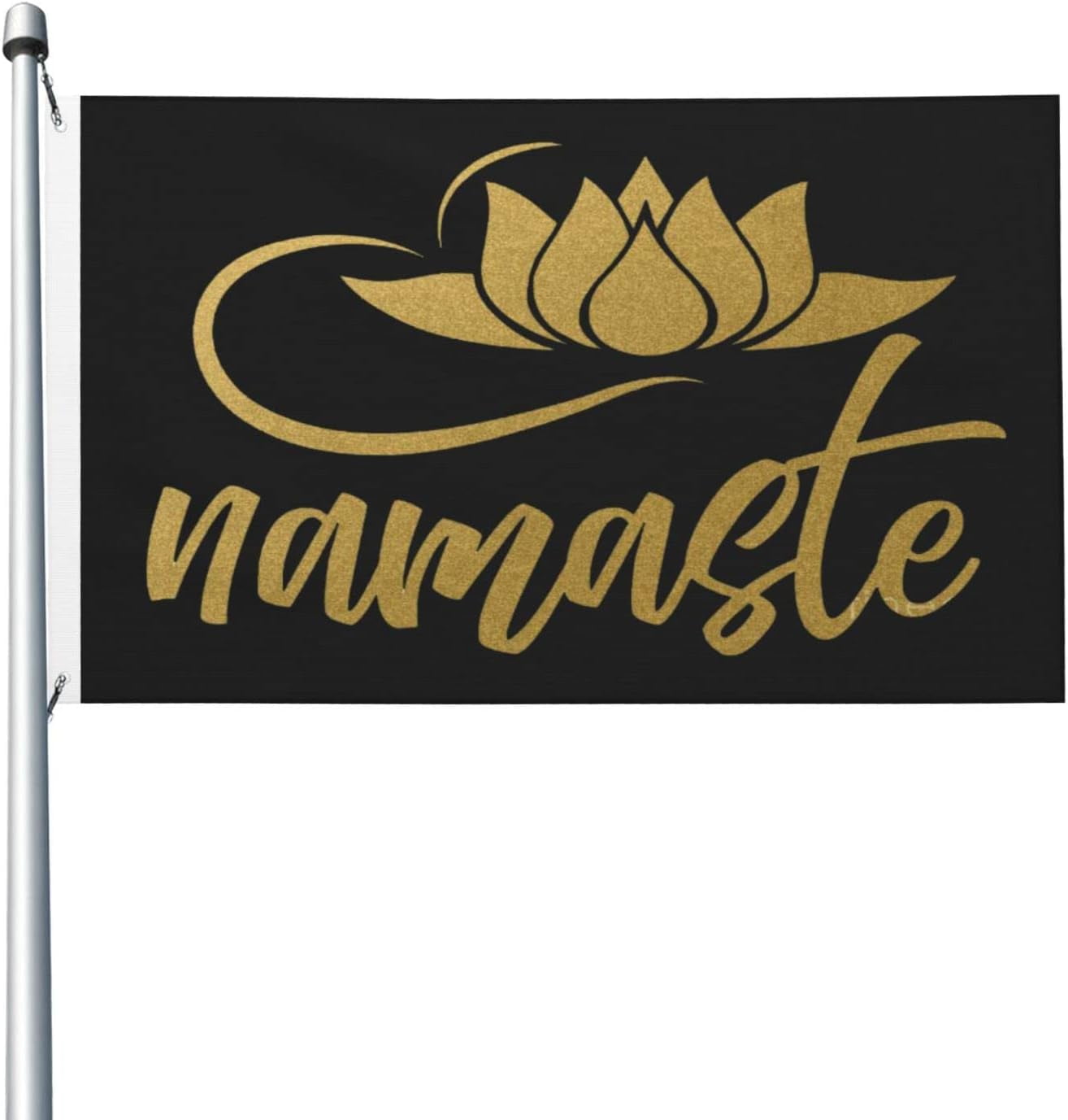 Namaste With Lotus Flower Flag Outdoor Flags Banner Flag Garden Flag ...