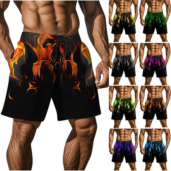 Namayuj Hawaiian Swim Shorts for Men Summer Print Swim Trunks with ...