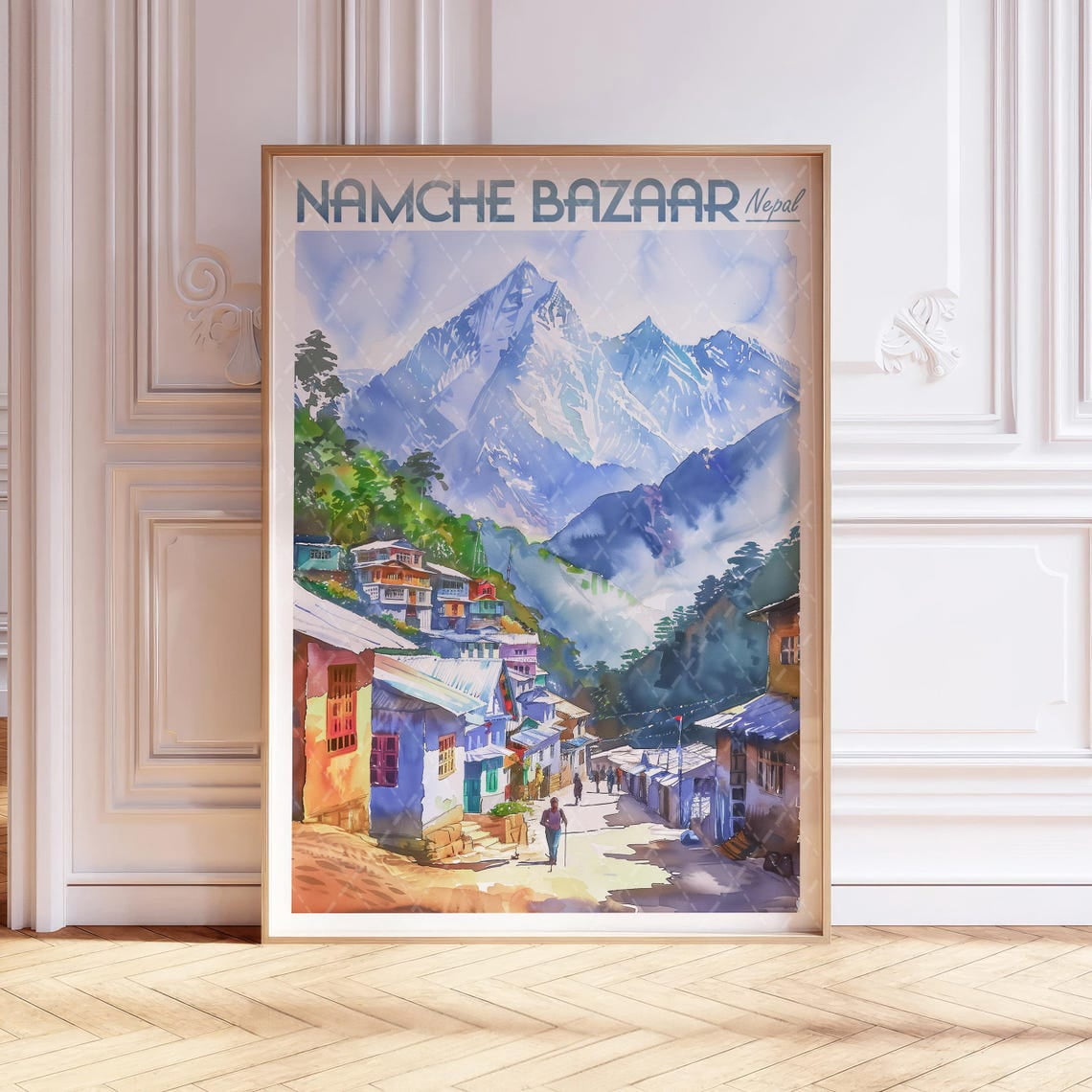 Namche Bazaar Nepal Travel Poster, Unframed Size 16x24 - Walmart.com