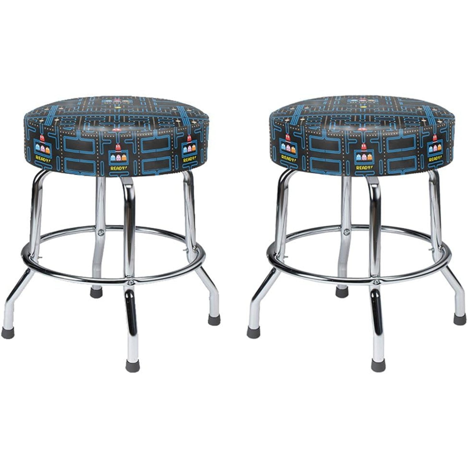 Namco 19" Pac Man Arcade Game Cocktail Table Swivel Bar Stools - Set of ...