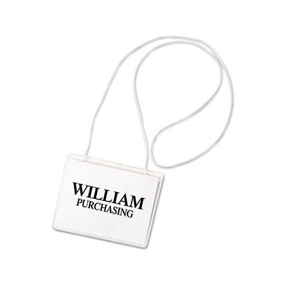 Name Badge Kits Top Load, 4 x 3, Clear, Elastic Cord, 50/Box - Walmart.com