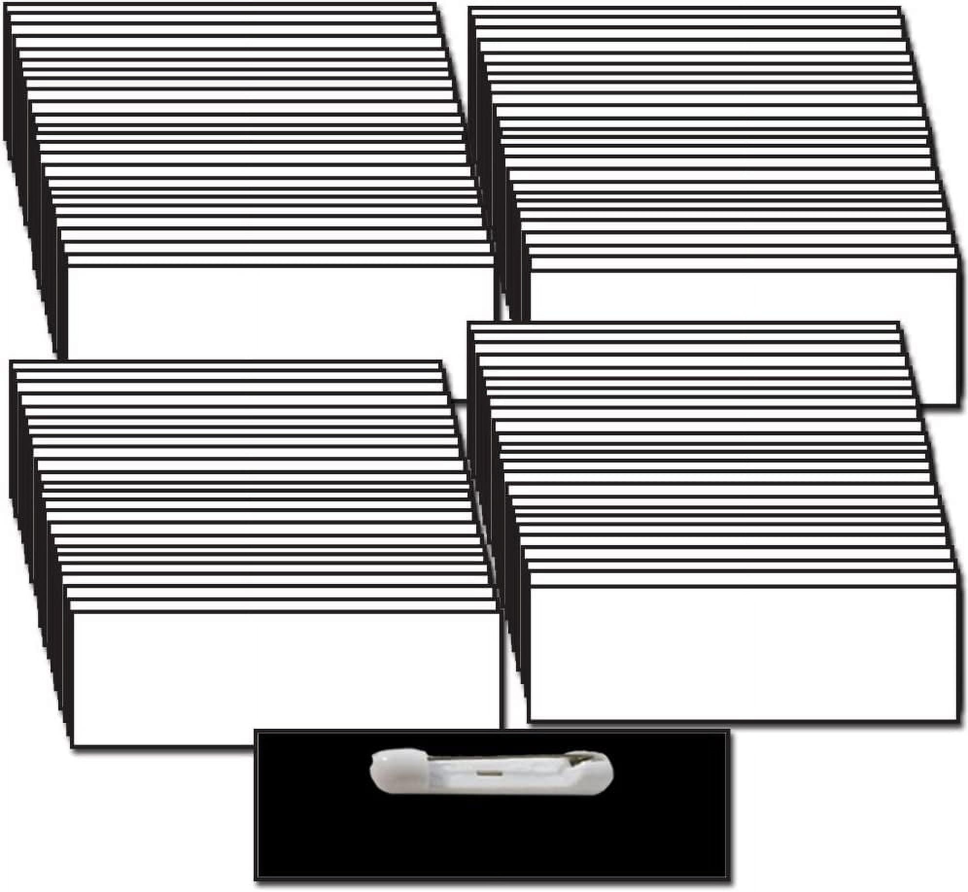 Name Badges with Pin Fasteners - 100 Pack Kit Includes Crystal Clear ...