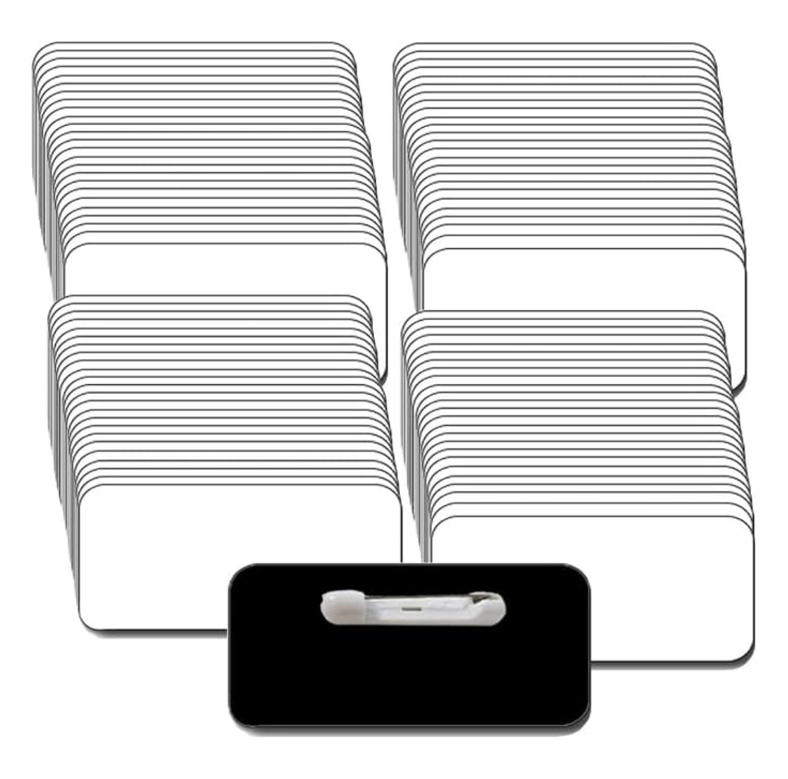 Name /Badges and Pin Fasteners Unattached - 100 Pack Bulk White/Black ...