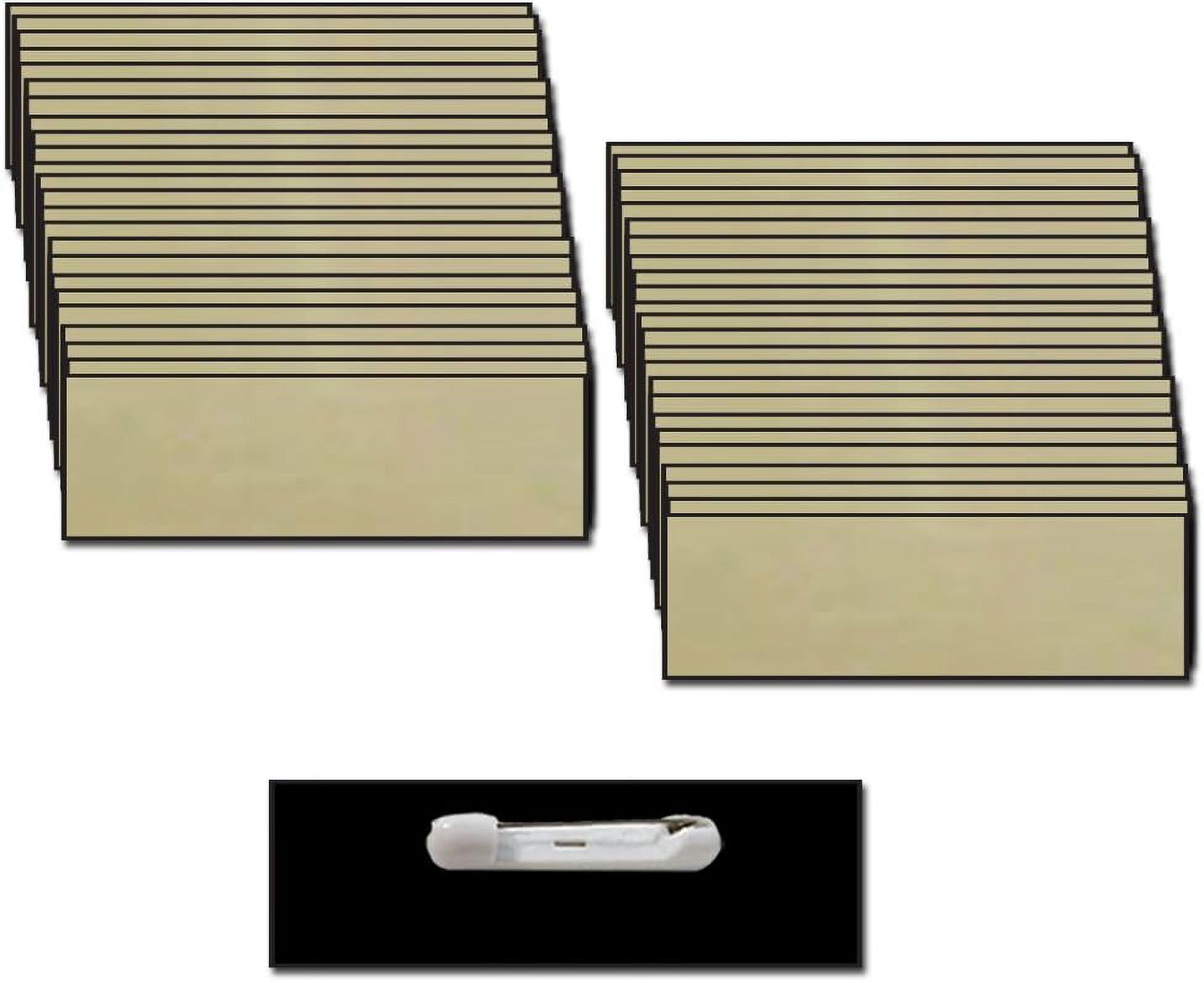Name Badges with Pin Fastener - 50pk Kit Includes Crystal Clear Labels ...