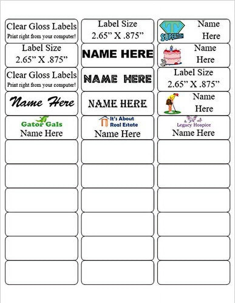 Name Badges with Pin Fastener - 50pk Kit Includes Crystal Clear Labels ...