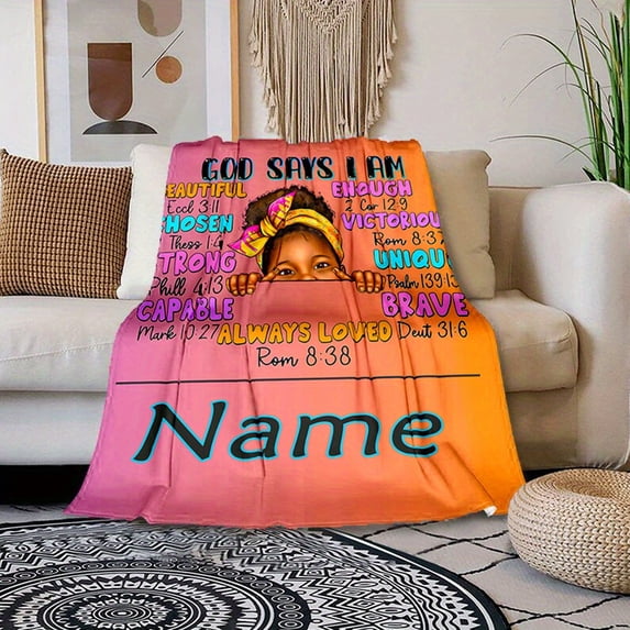 Name Blanket - Soft & Cozy Knit Fabric, Perfect for Napping, Ideal Gift ...