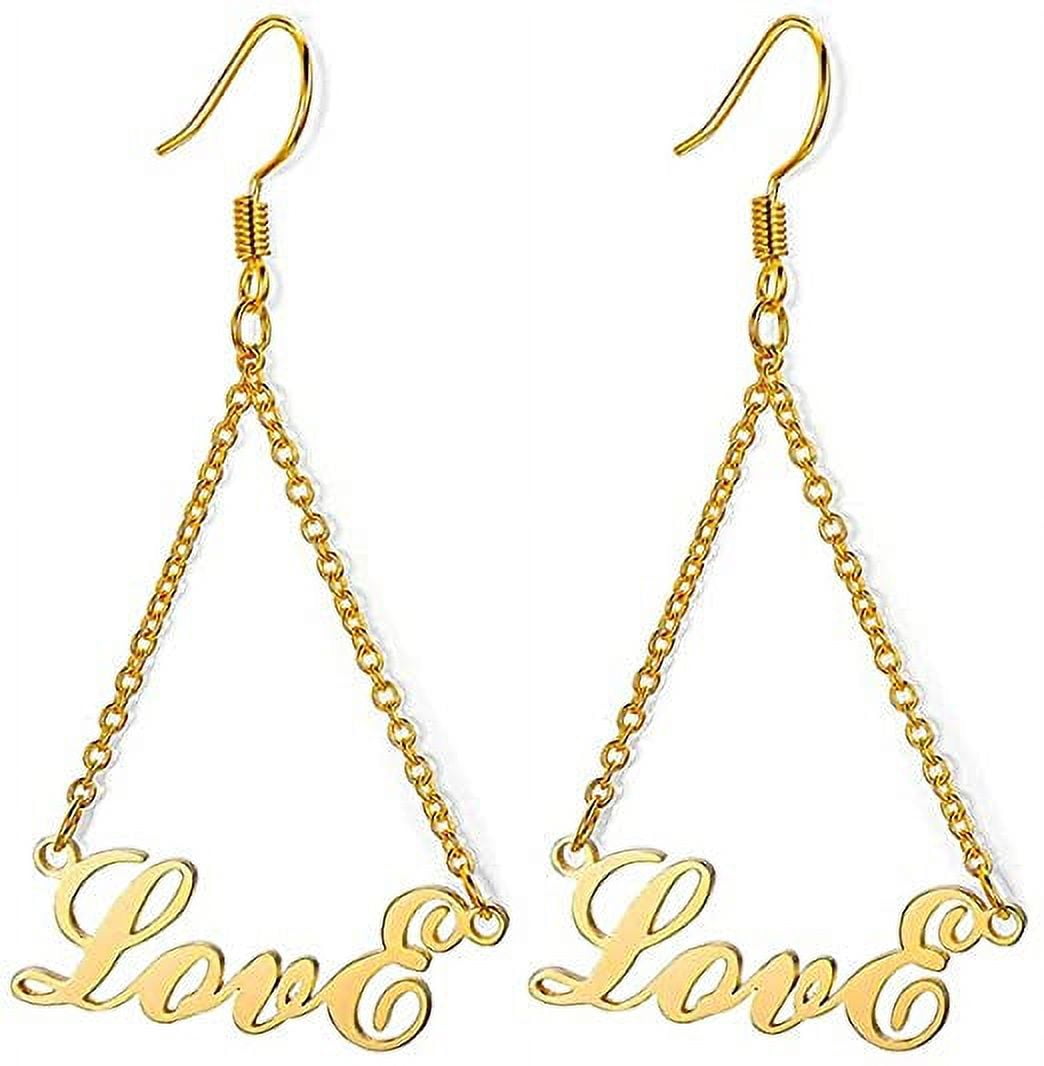 Name Custom Earring A Pair Name Custom Eardorp for Women Stainless ...