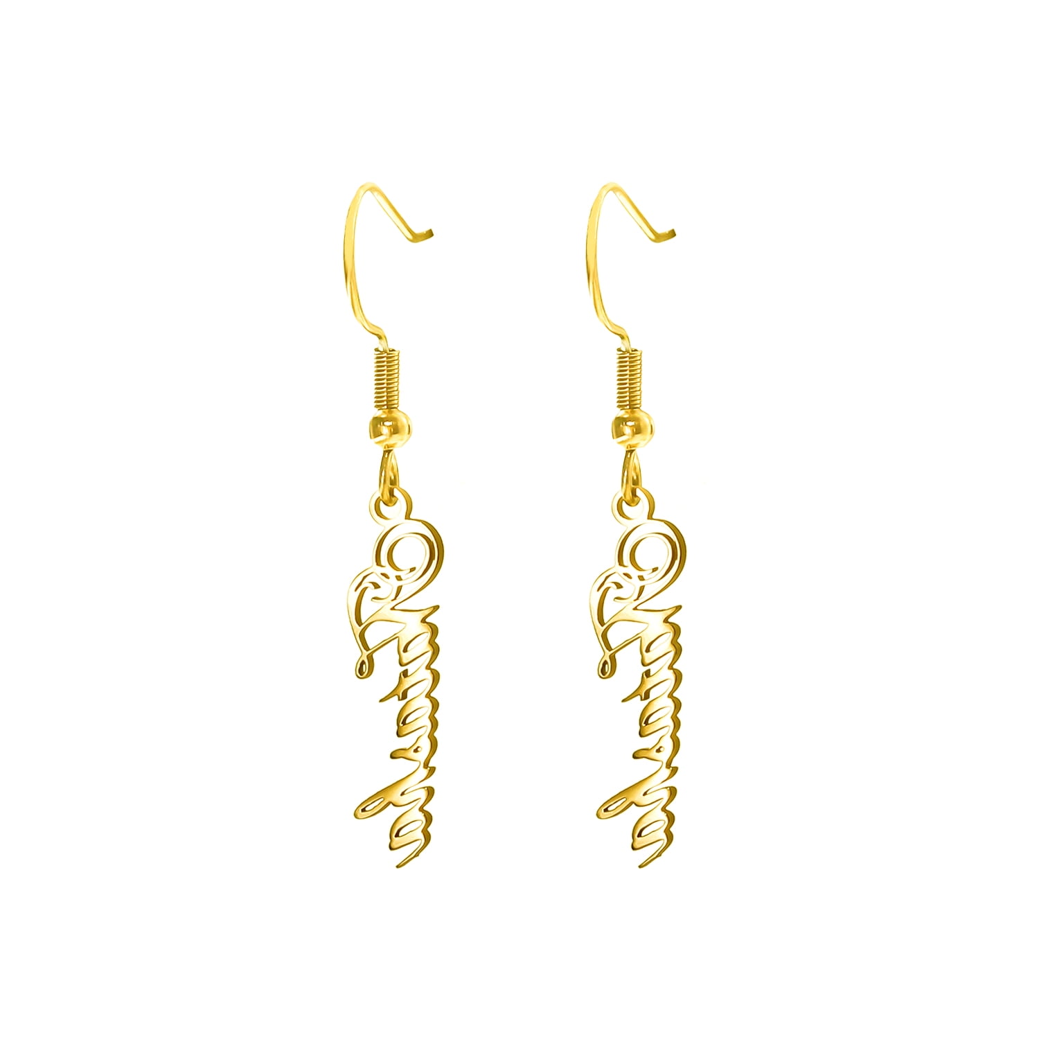 Name Custom Earring A Pair Stainless Steel Name Custom Eardorp for ...